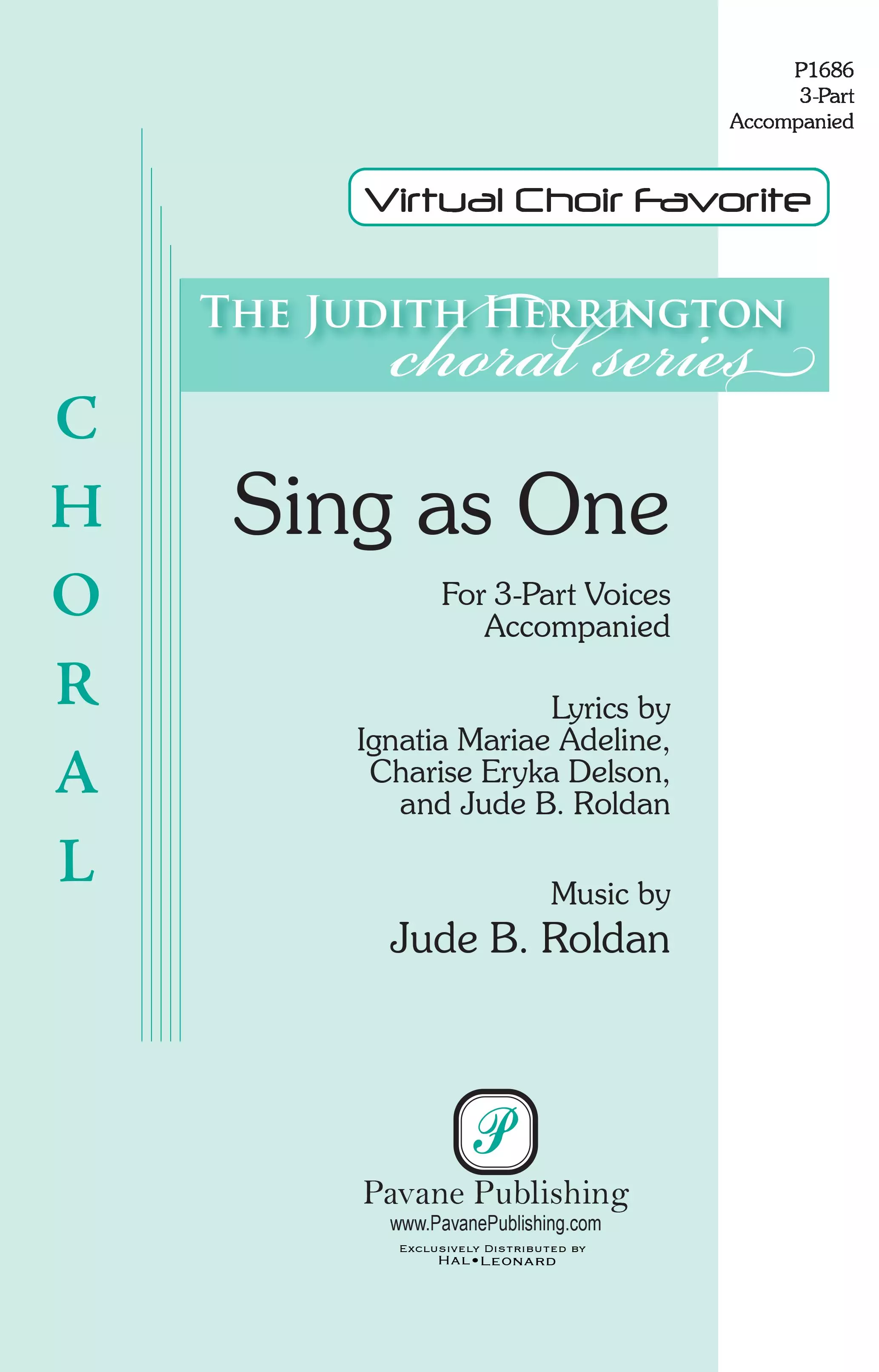 Sing As One - 3-Part Treble - Choral Score - Pavane Publishing