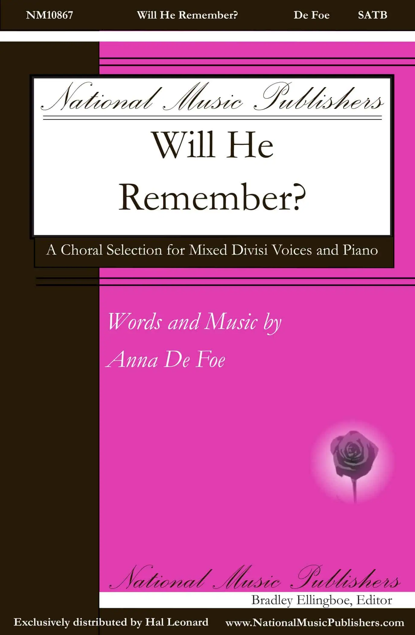 Will He Remember? - SATB - Digital