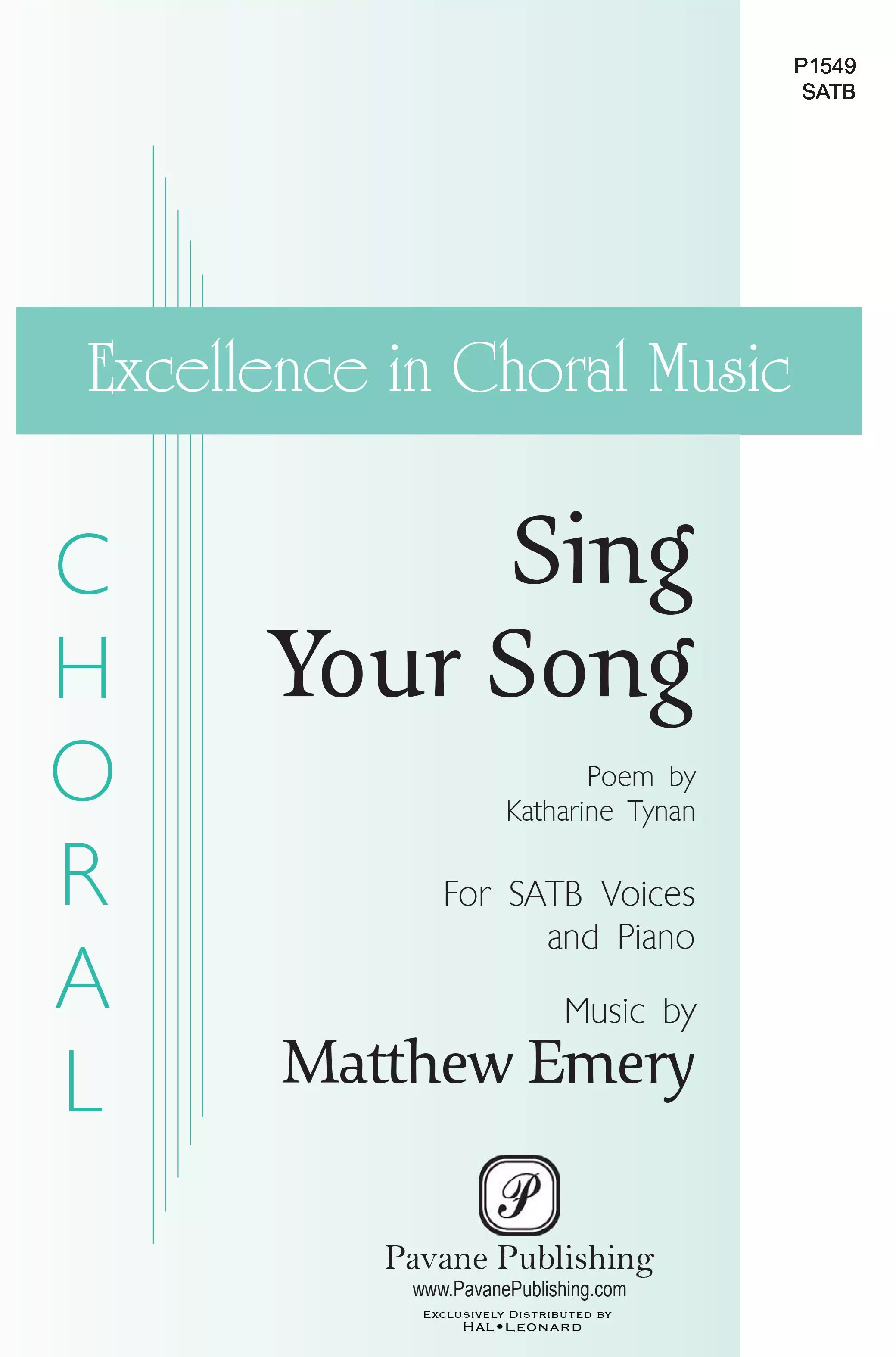 Sing Your Song - SATB - Choral Score - Digital - Pavane Publishing