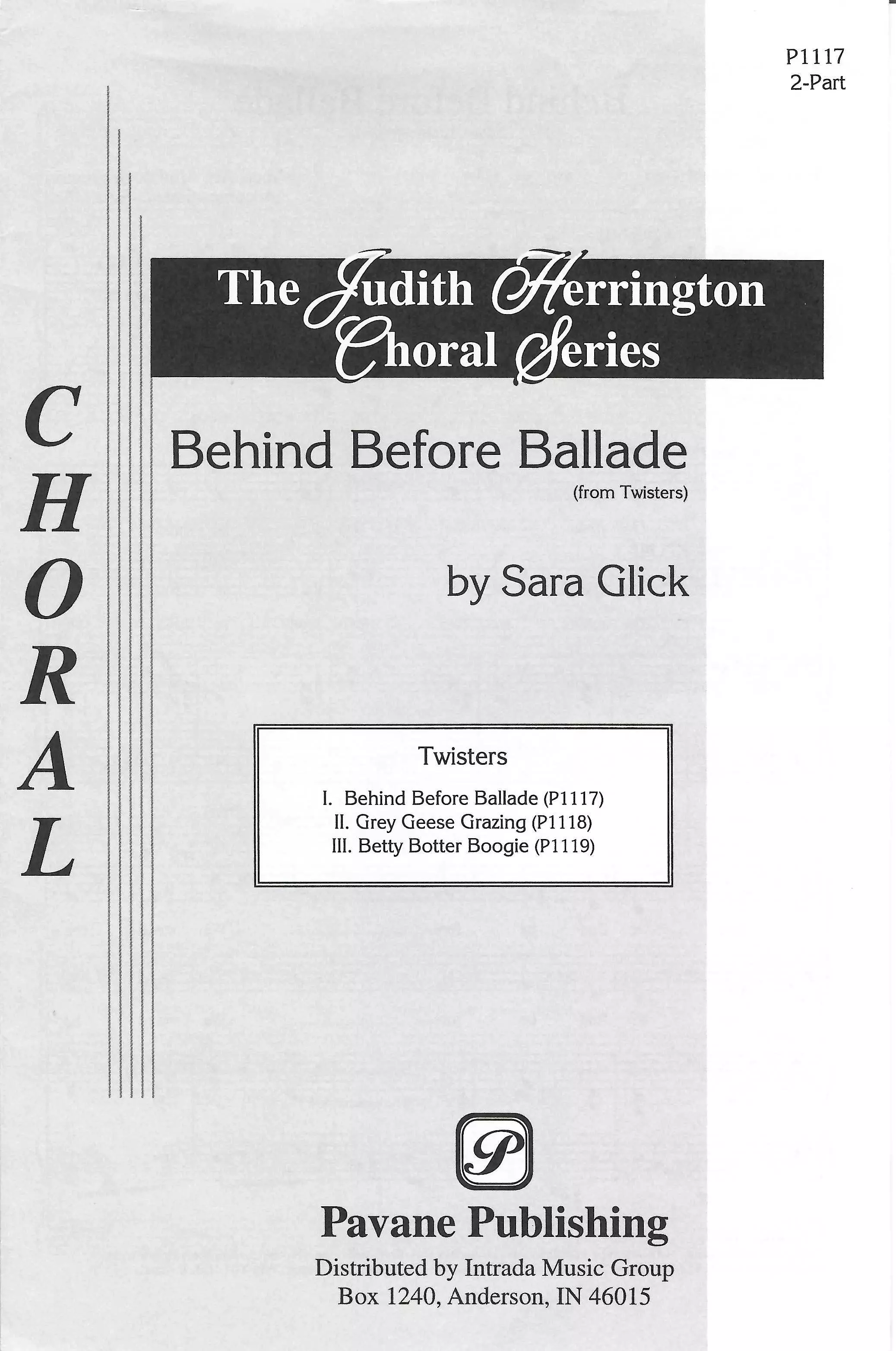 Behind Before Ballade - 2-Part Treble - Choral Score - Pavane Publishing