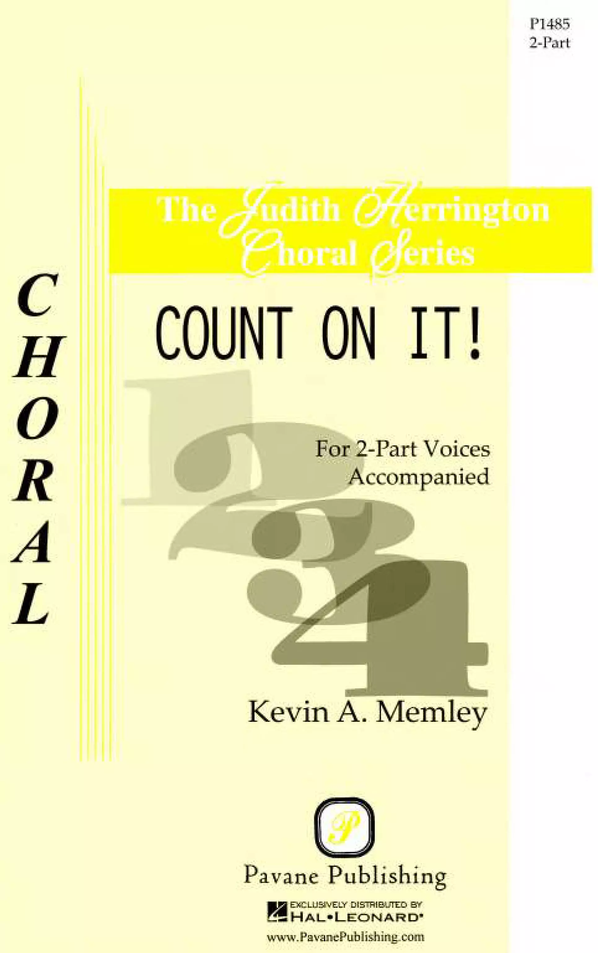 Count On It - 2-Part Treble - Choral Score - Pavane Publishing