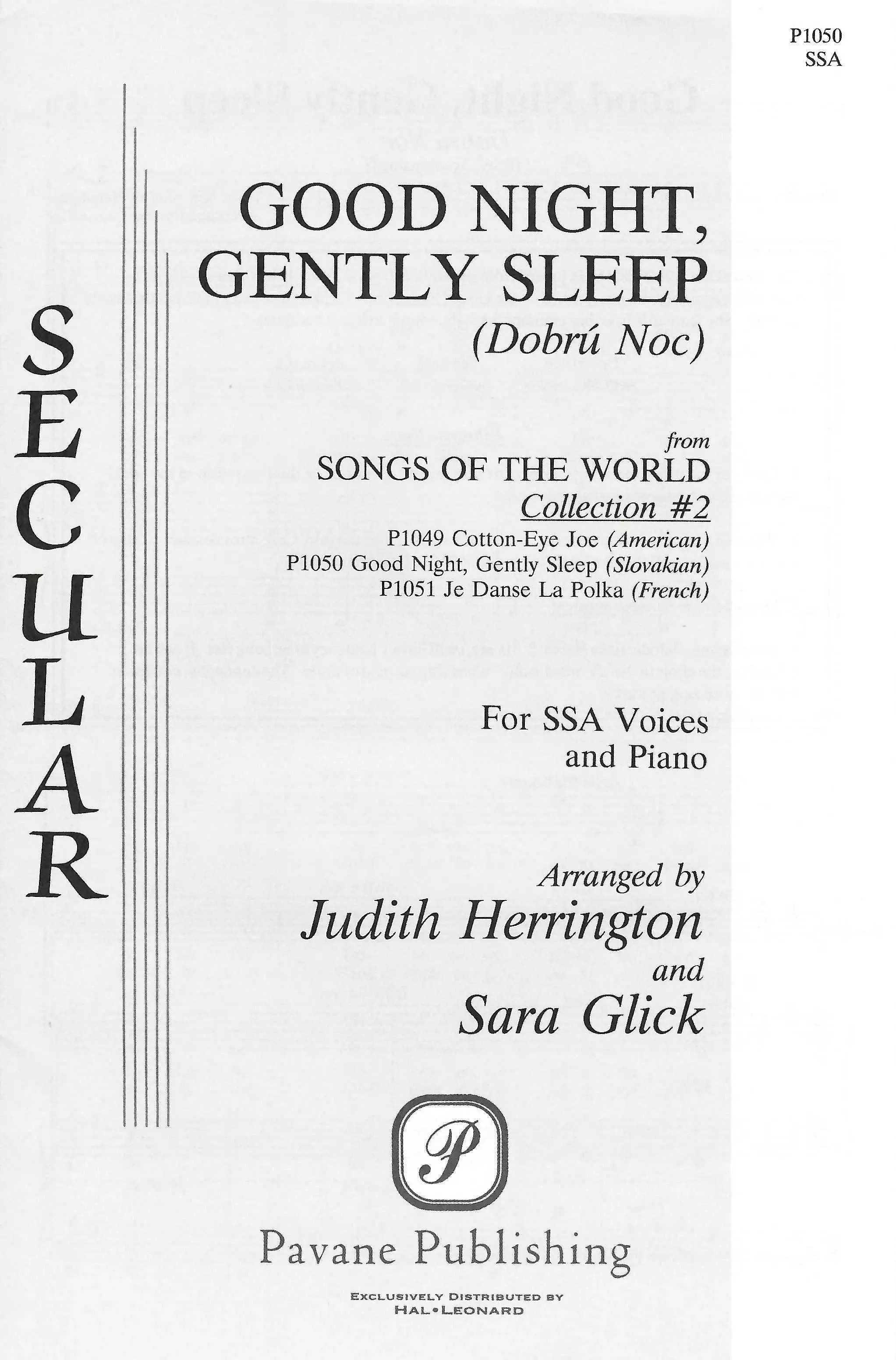 Good Night Gently Sleep (Dobru Noc) - SSA - Choral Score - Pavane ...