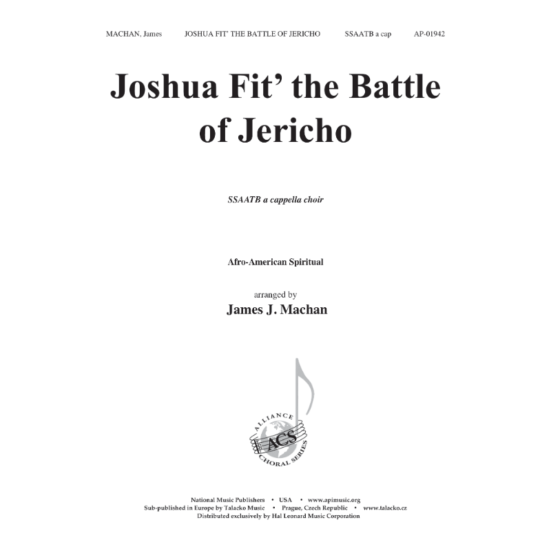 Joshua Fit The Battle Of Jericho - Ssaatb A Cap - SATB