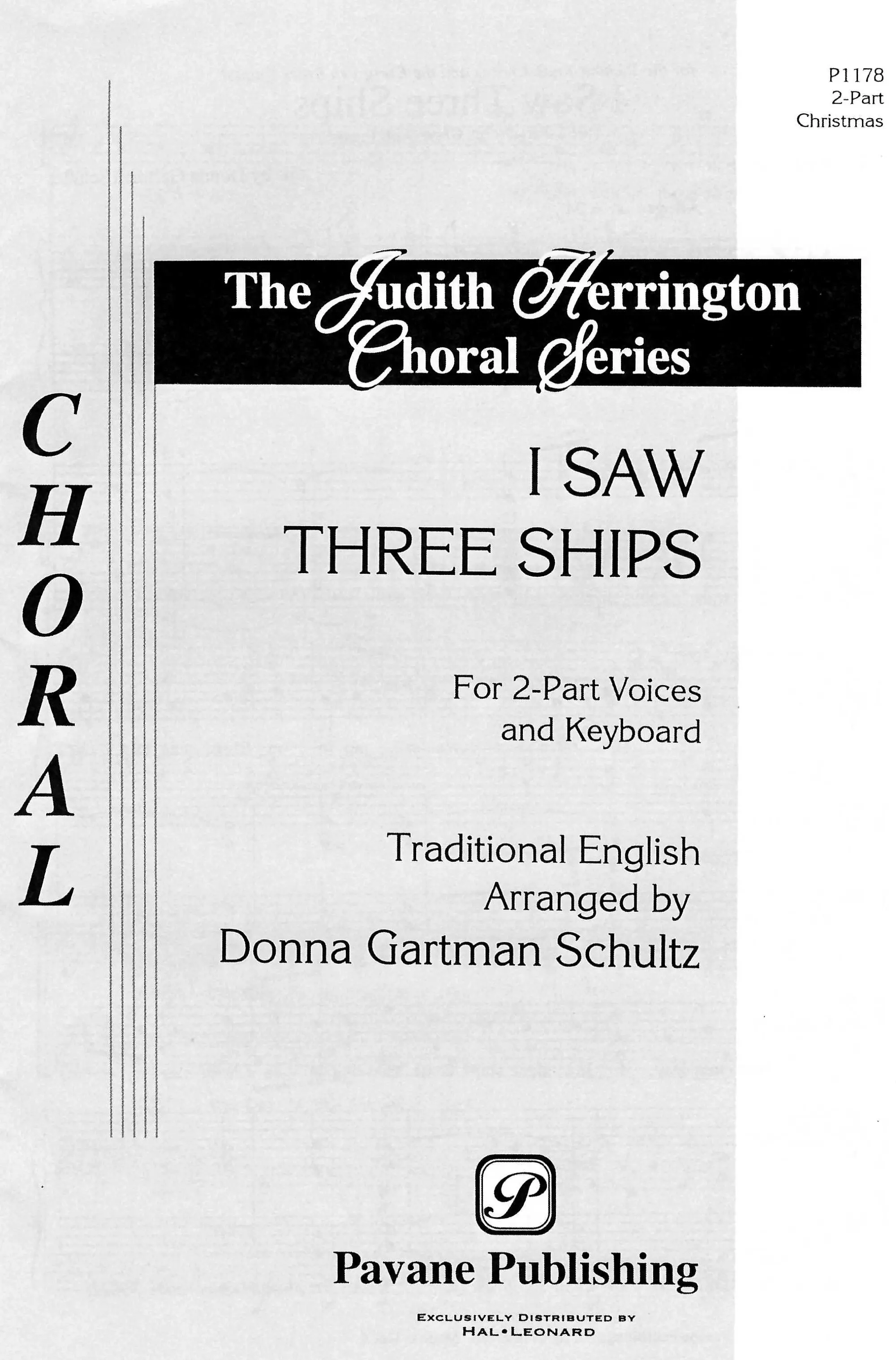 I Saw Three Ships - 2-Part Treble - Choral Score - Pavane Publishing