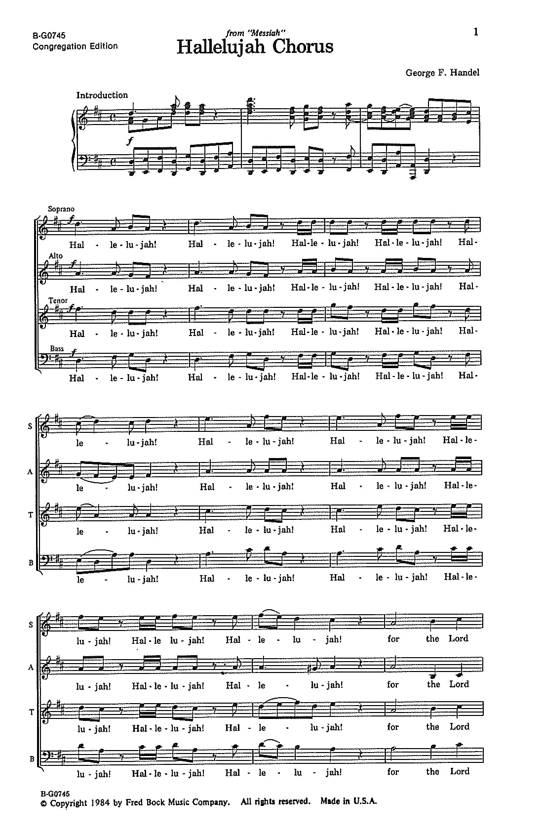 Hallelujah Chorus Bulletin Insert - Bulletin Insert
