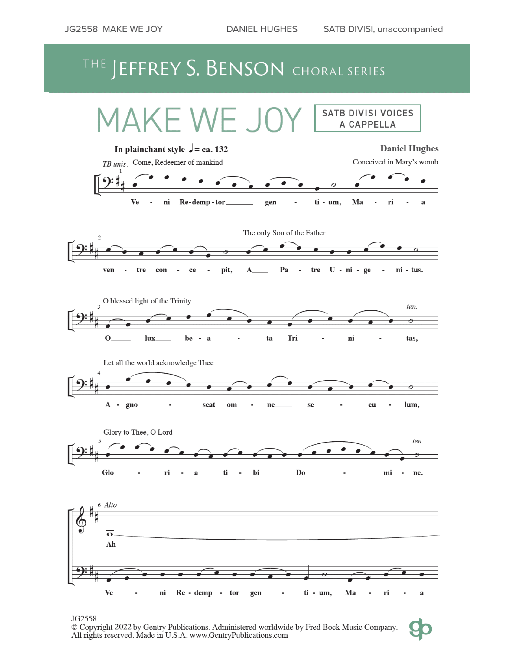 Make We Joy - SATB divisi - Gentry Publications