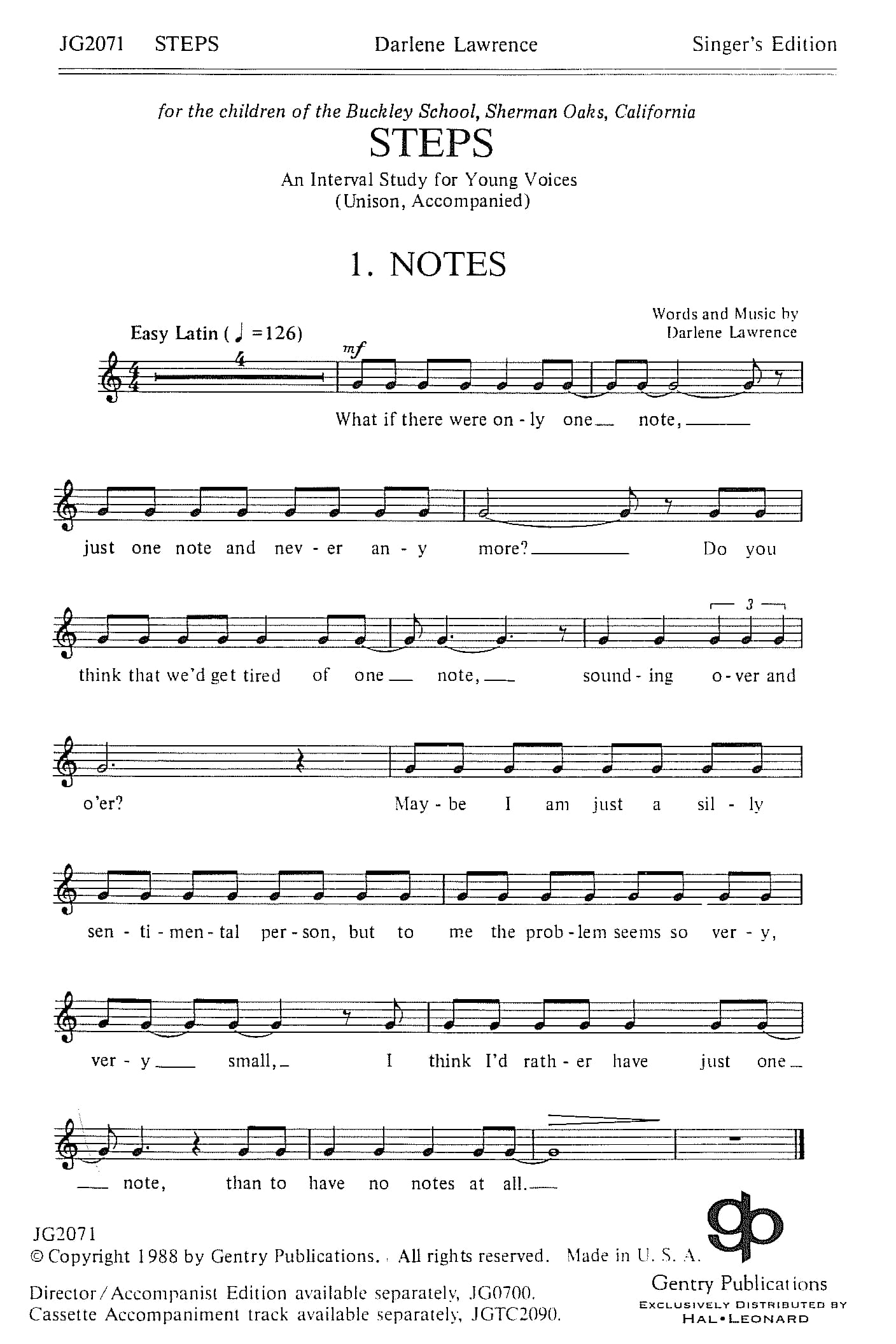 Steps - Singer's Edition - Gentry Publications