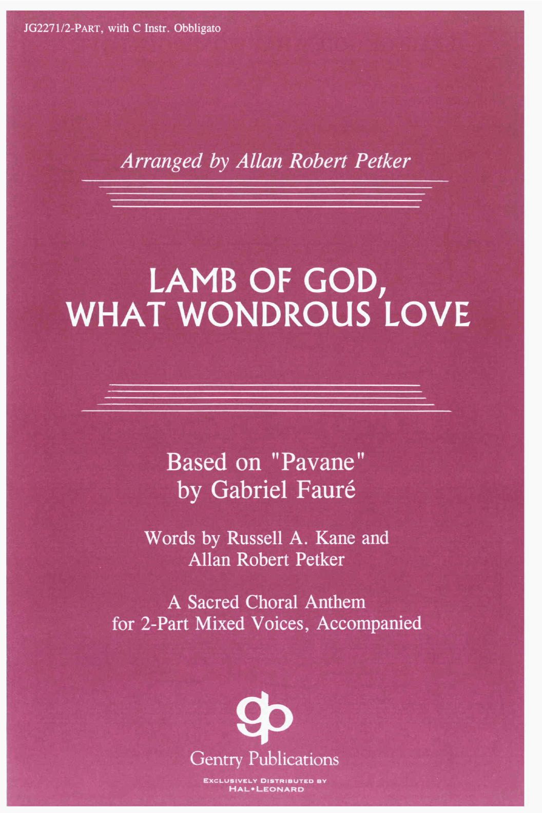 Lamb Of God, What Wondrous Love - 2 part /opt.C - 2 Part/Optional C ...