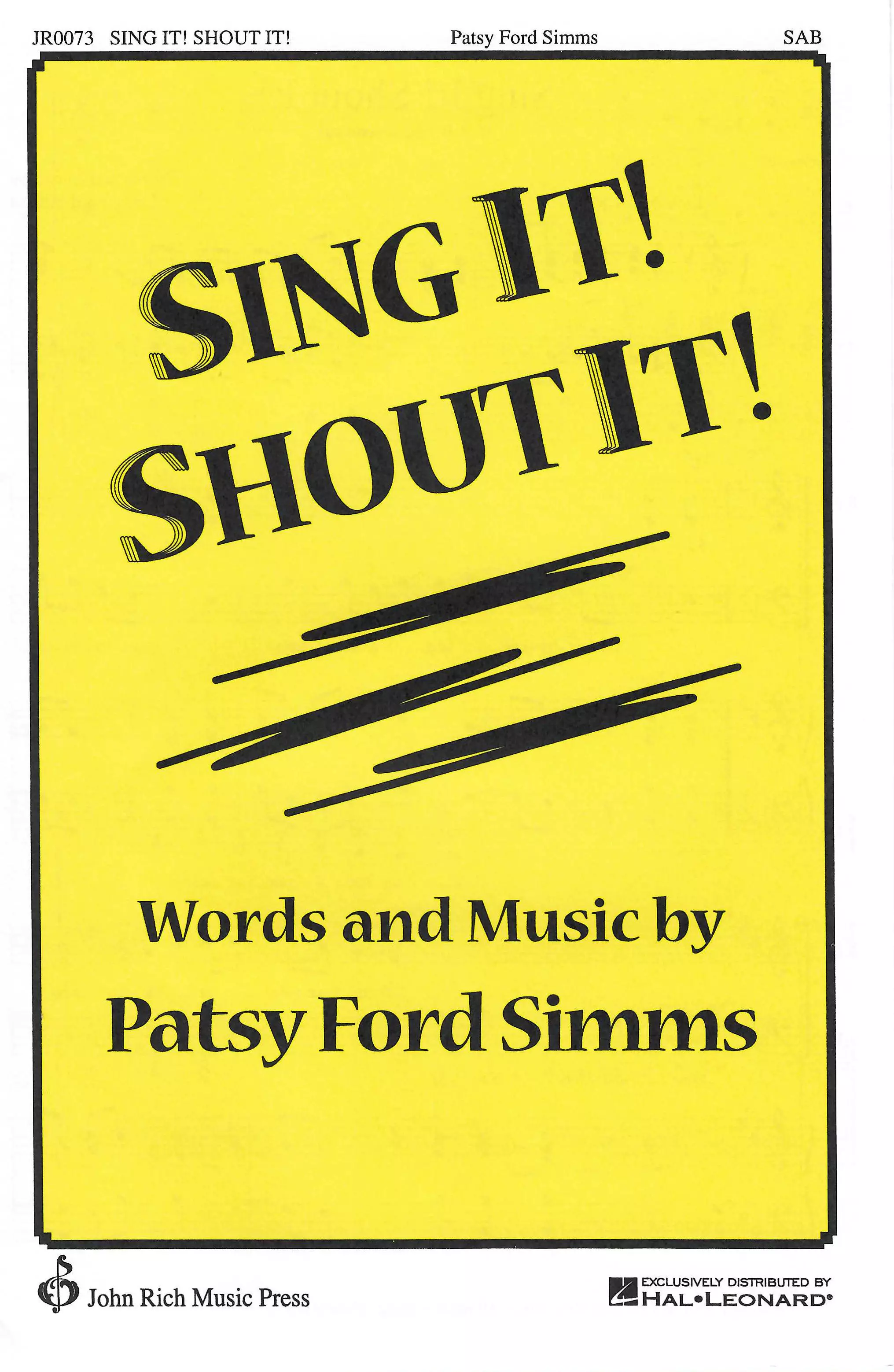 Sing It! Shout It! - SAB - Choral Score - Pavane Publishing