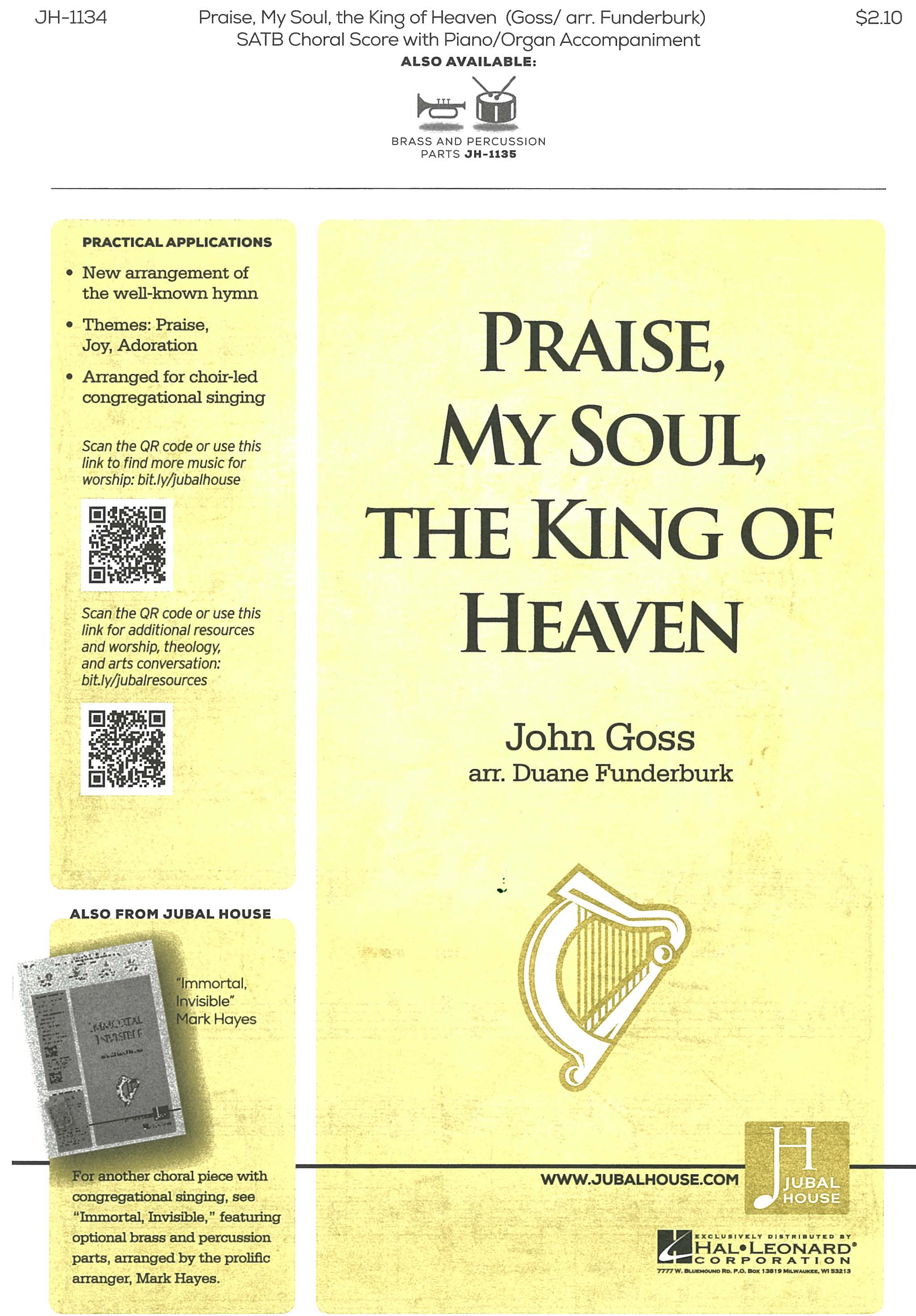 Praise, My Soul, The King Of Heaven – All Products | Jubal House