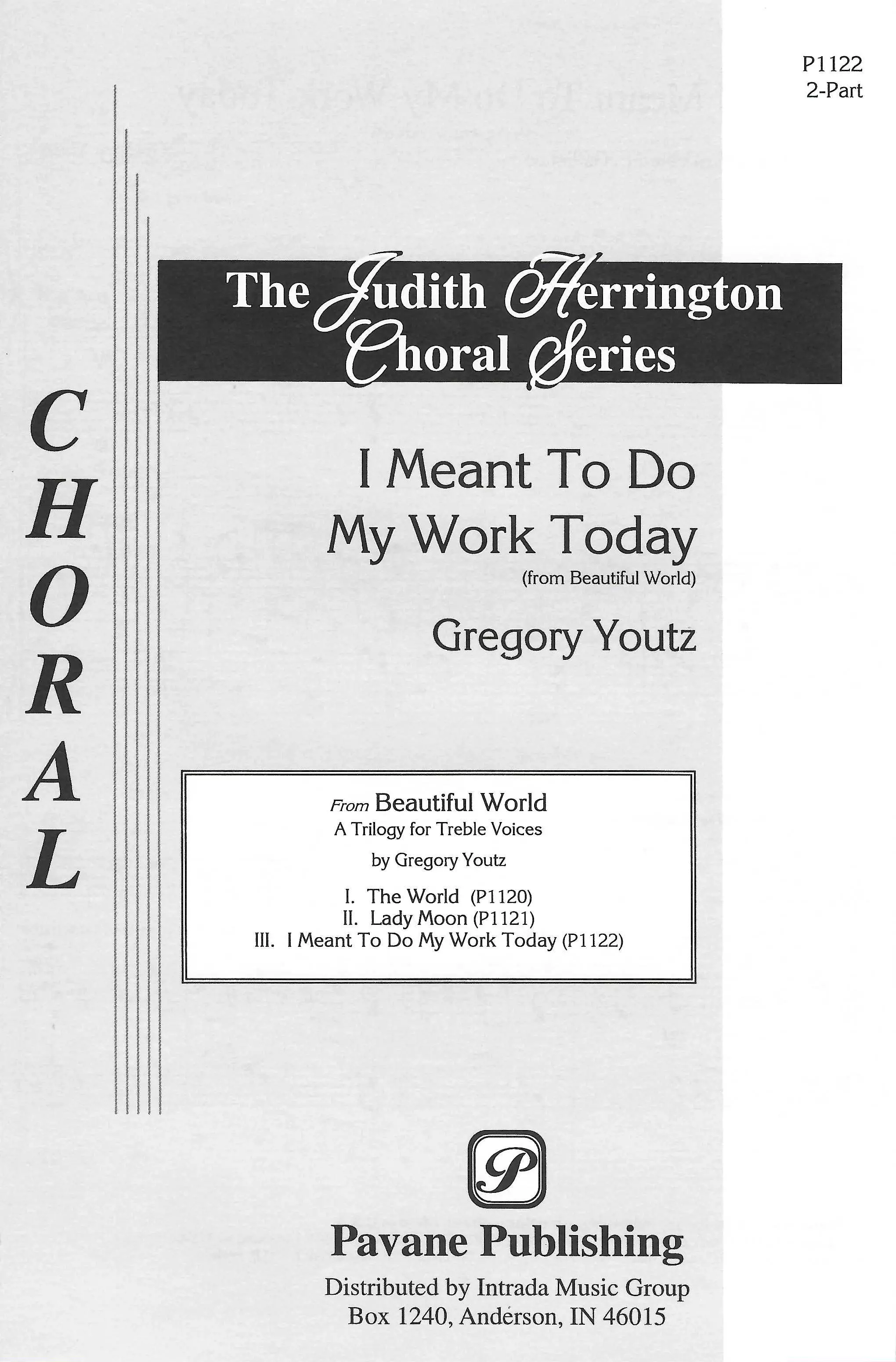 I Meant To Do My Work Today - 2-Part Treble - Choral Score - Pavane ...