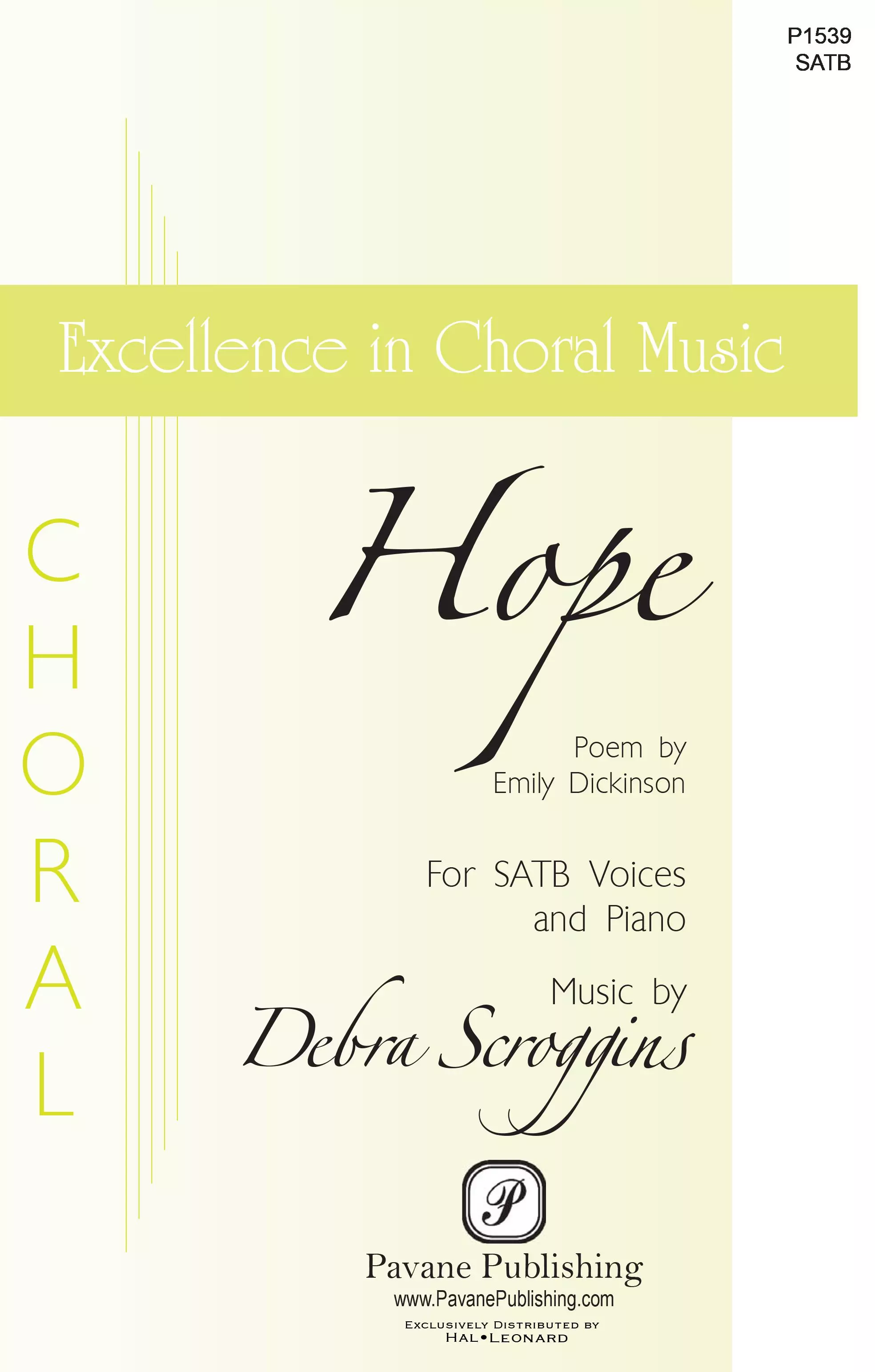 Hope - SATB - Choral Score - Pavane Publishing