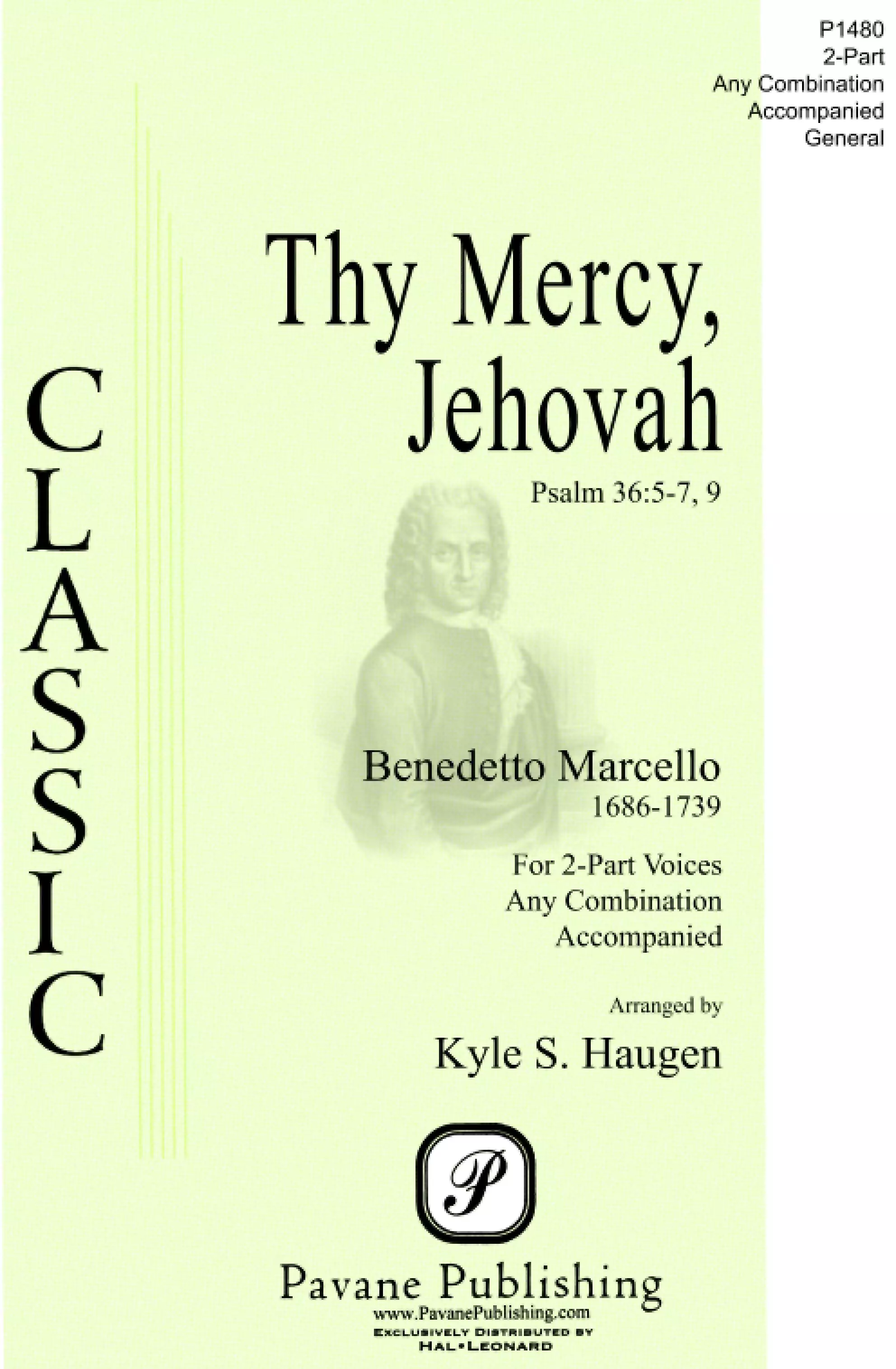 Thy Mercy, Jehovah - 2-Part Treble - Digital | Pavane Publishing