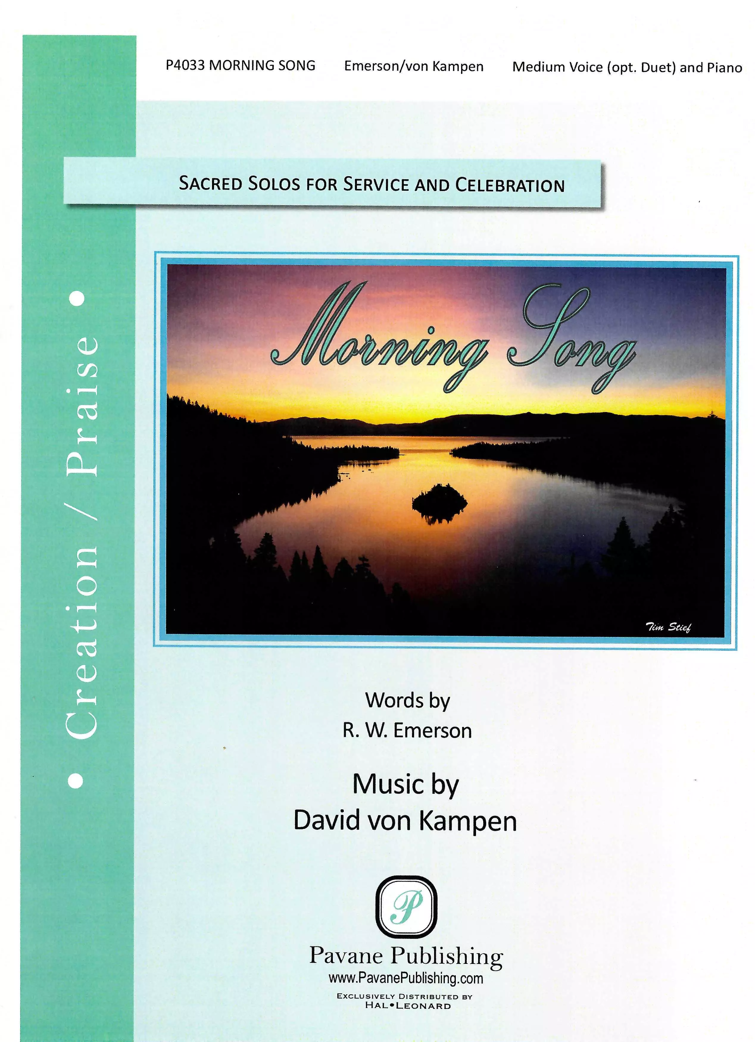 Morning Song - Solo Voice - Solo Score - Pavane Publishing
