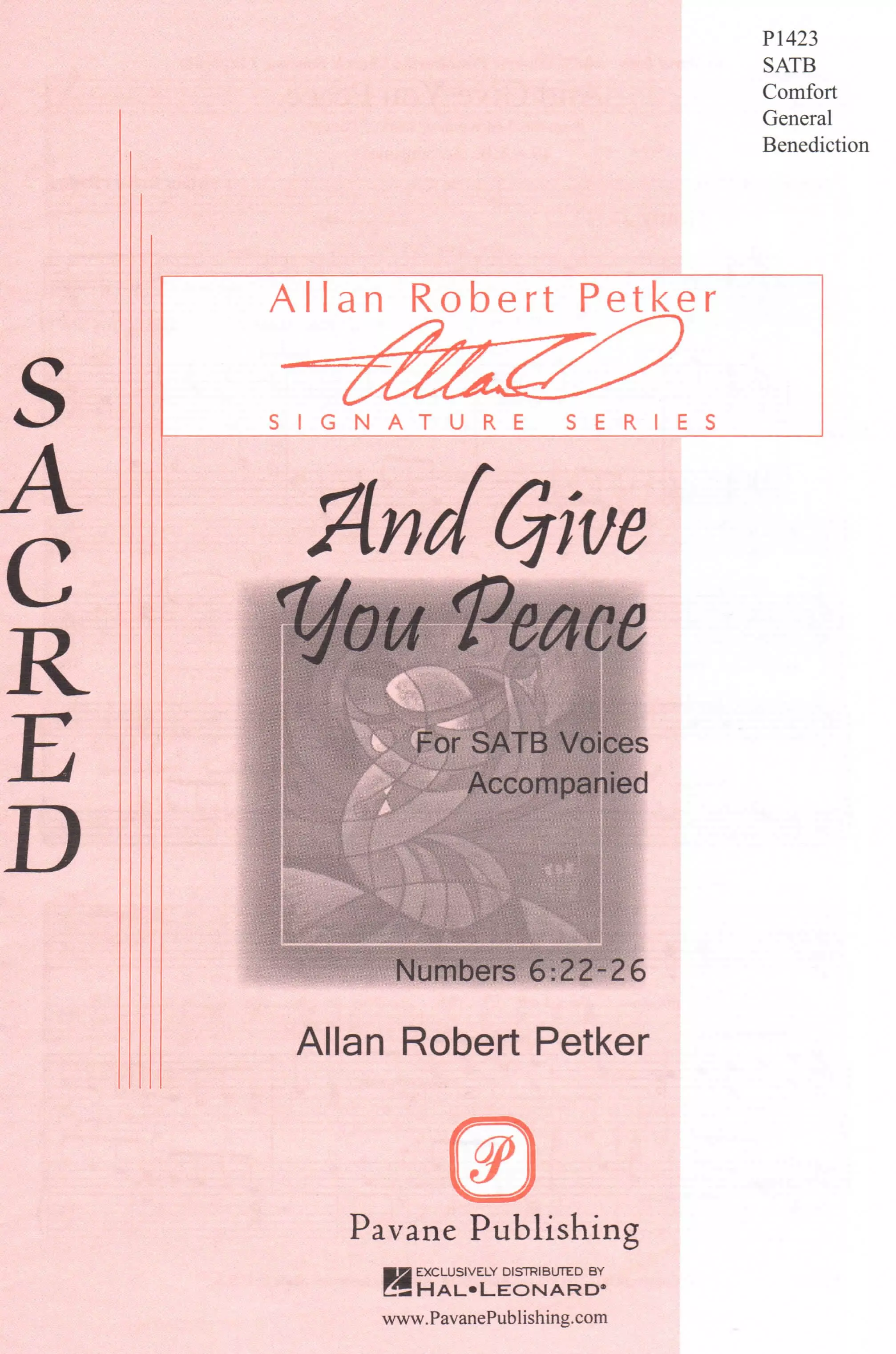And Give You Peace – SATB – Choral Score – Digital | Allan Robert Petker