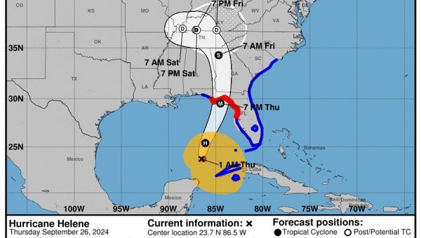 Mapped: Charting Hurricane Helene's path as Florida braces for ...