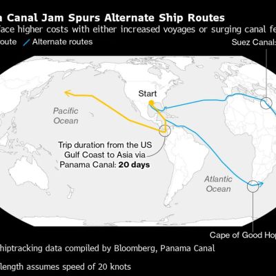 Panama Canal Jam Sends Ships Sailing Continents Out of the Way ...