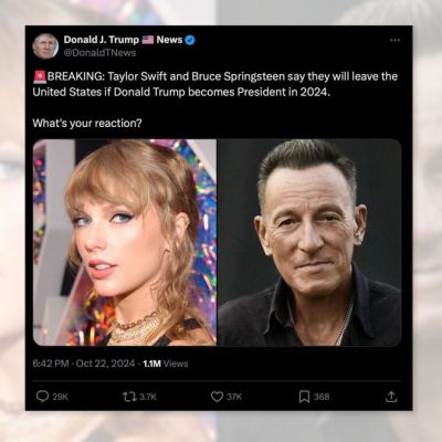 Taylor Swift, Bruce Springsteen Didn't Say They'll Leave US if ...