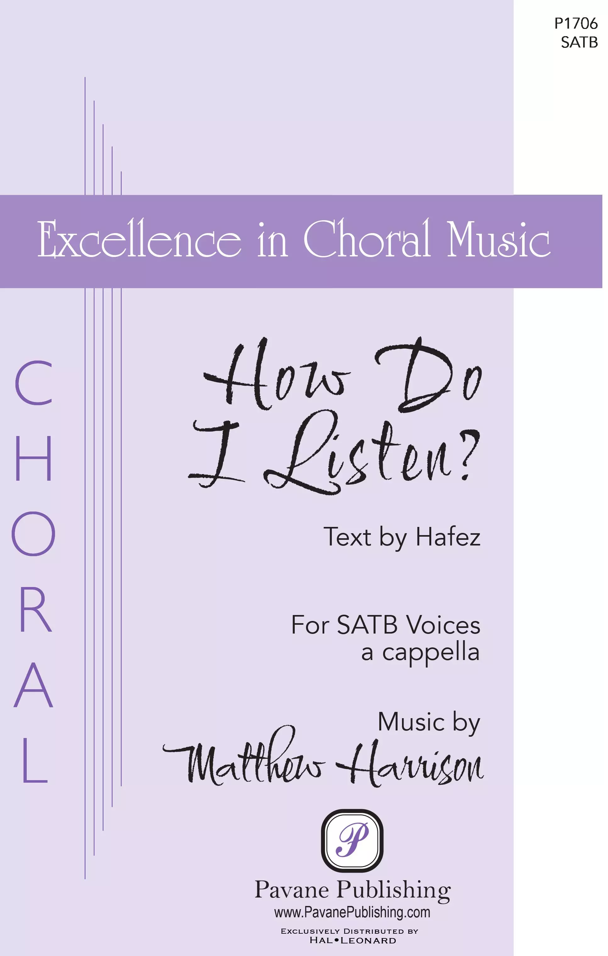 How Do I Listen - SATB - Choral Score - Digital - Pavane Publishing