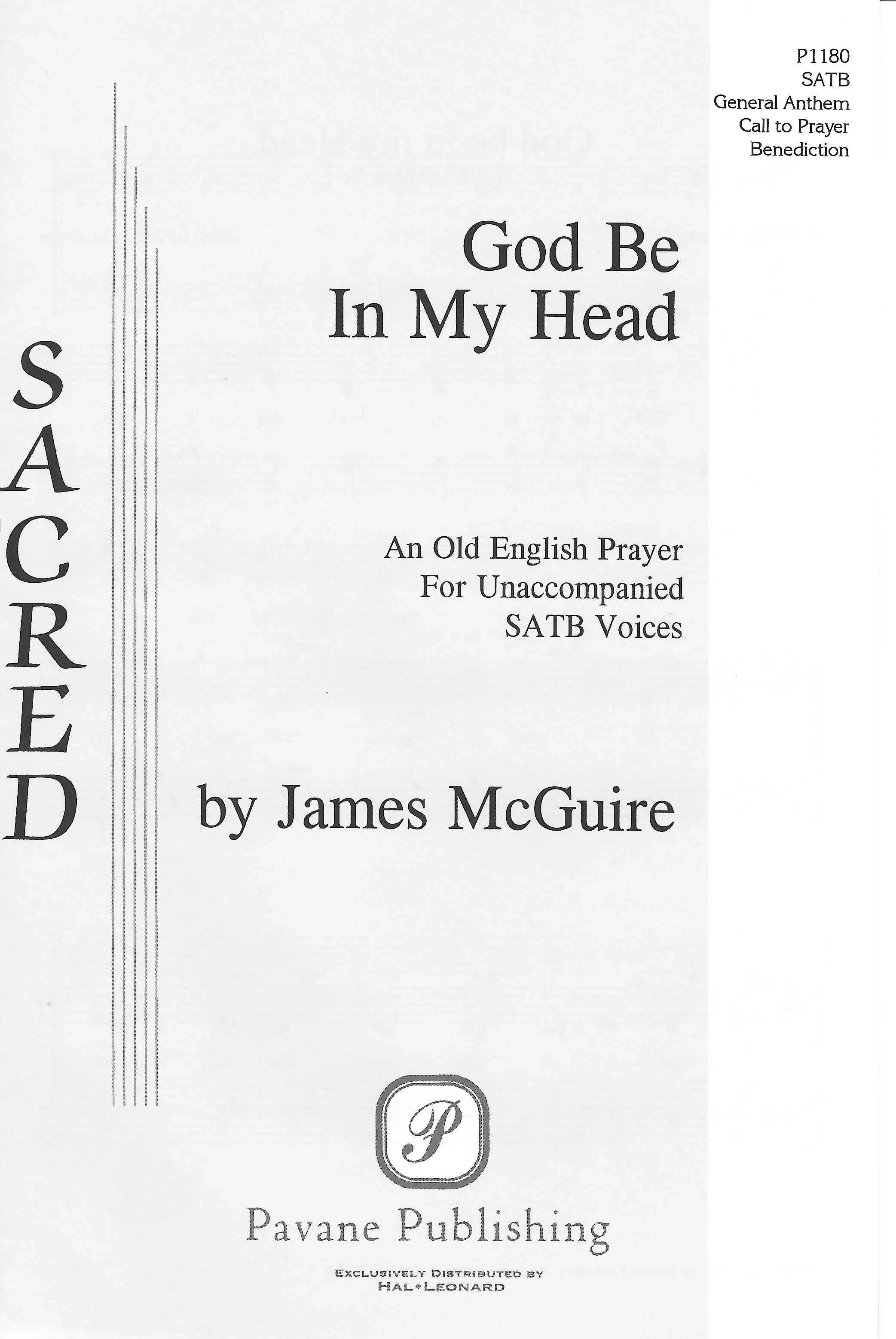 God Be In My Head - SATB - Choral Score | Pavane Publishing