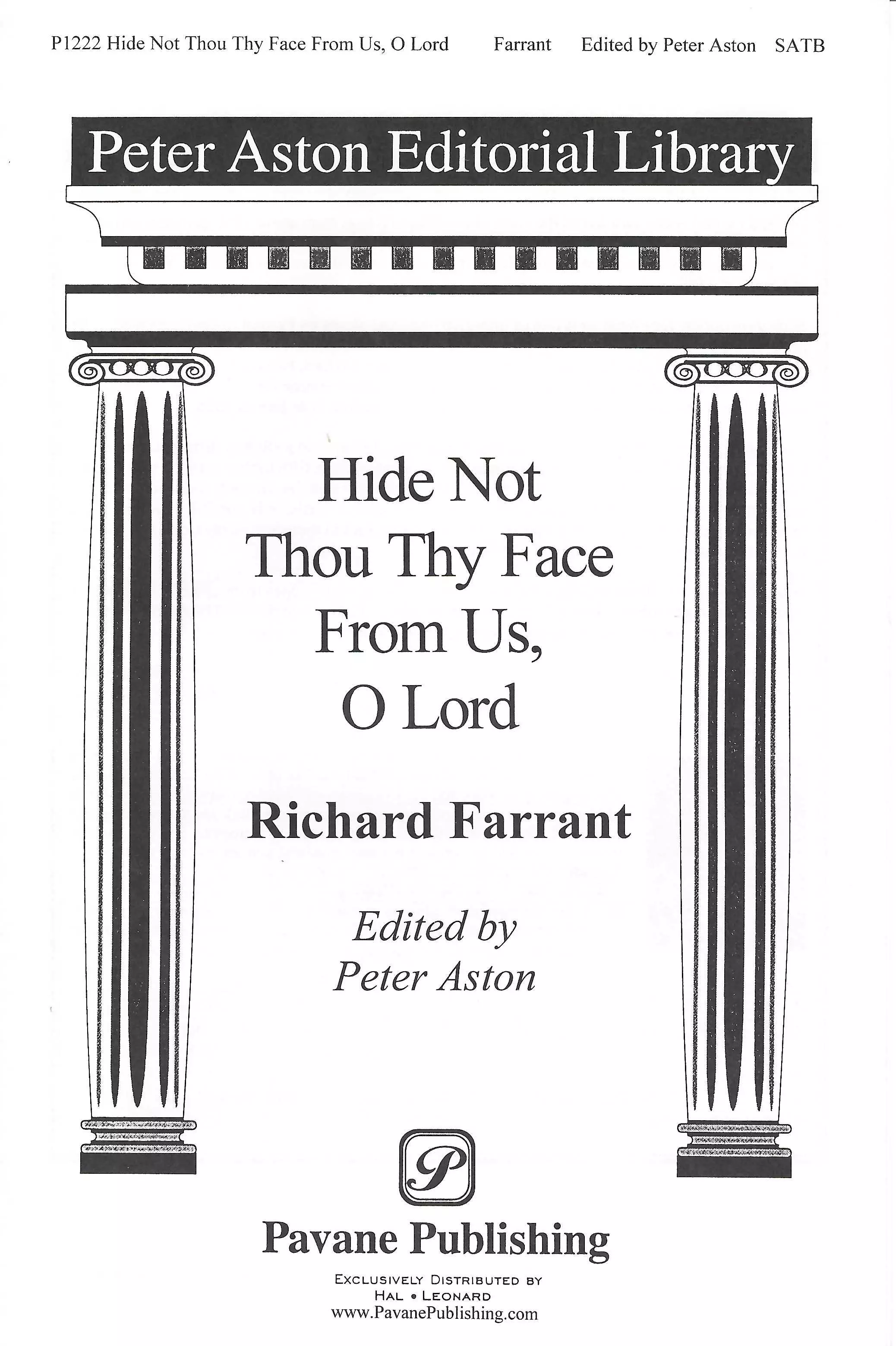 Hide Not Thou Thy Face From Us - SATB - Choral Score | Pavane Publishing