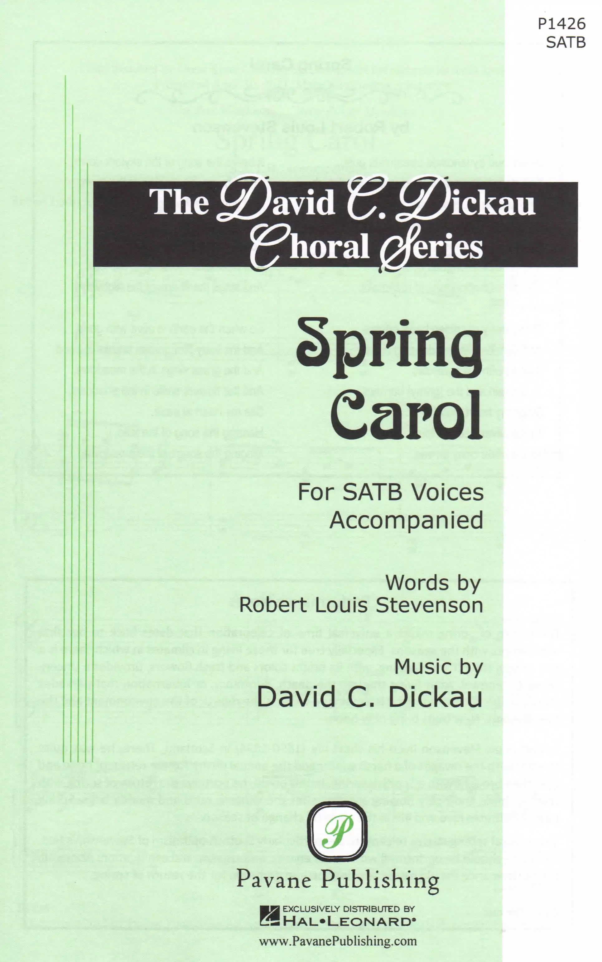Spring Carol - SATB - Choral Score - Pavane Publishing