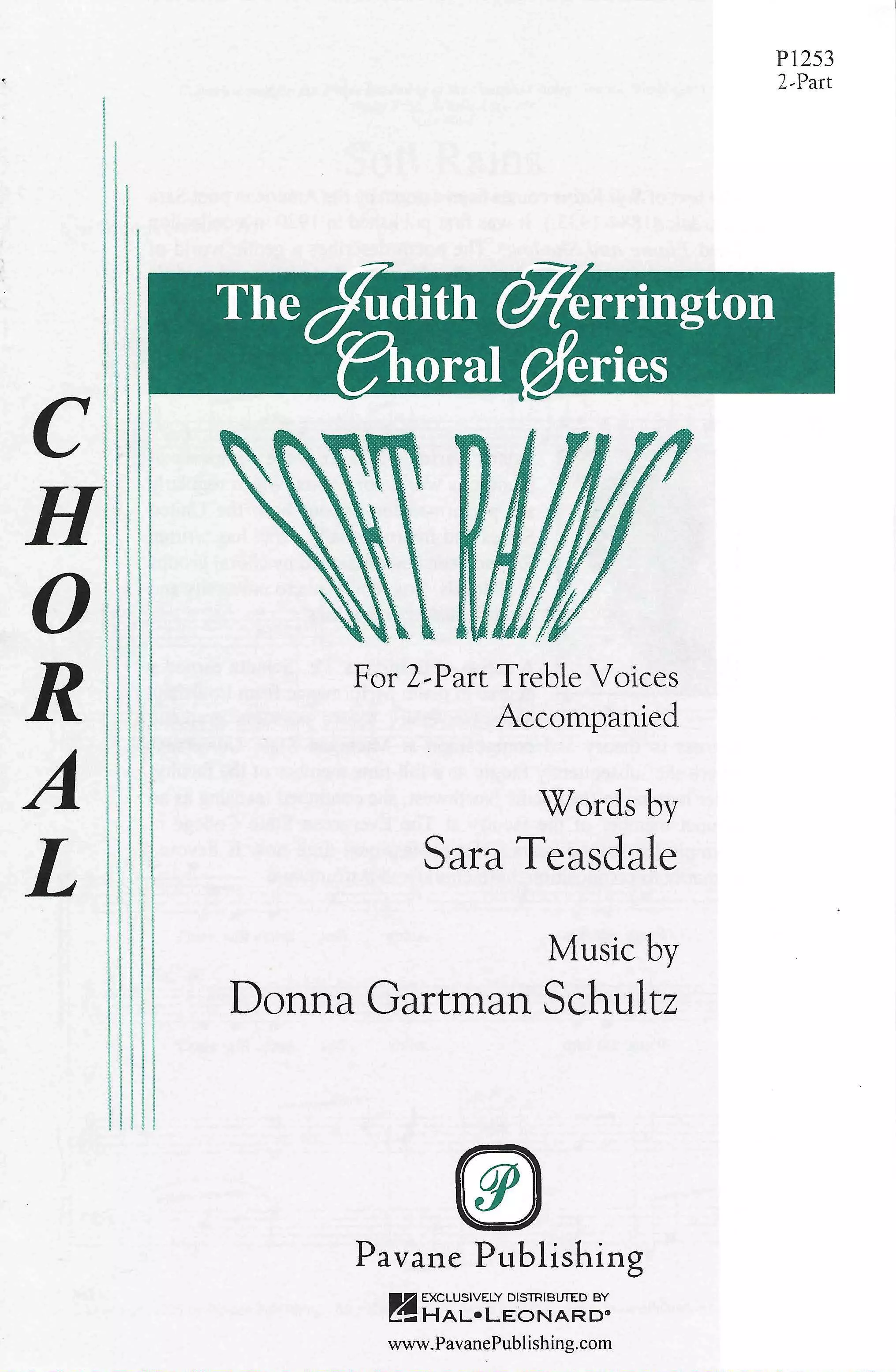 Soft Rains - 2-Part Treble - Choral Score - Pavane Publishing