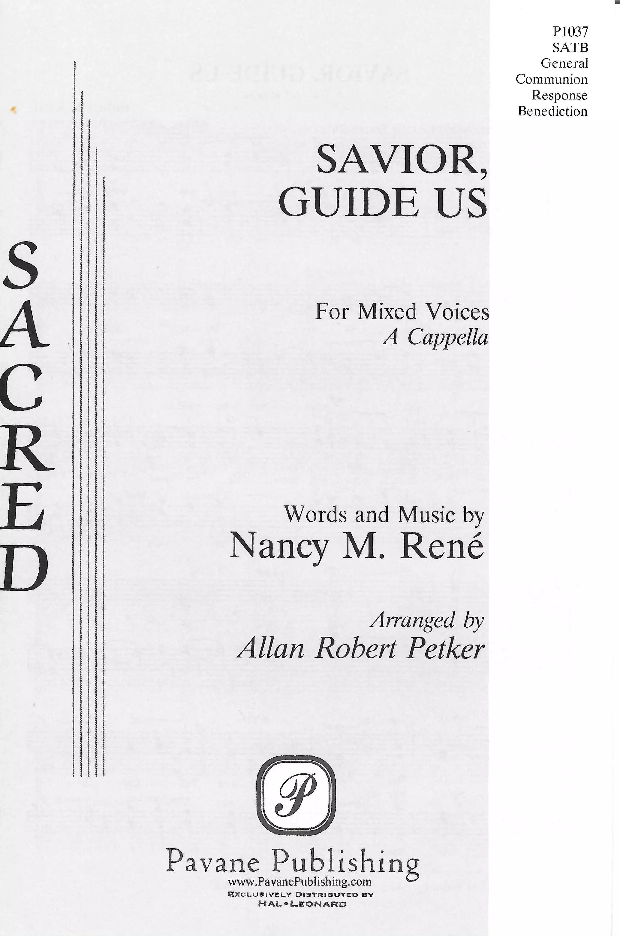 Savior, Guide Us - SATB - Choral Score | Pavane Publishing