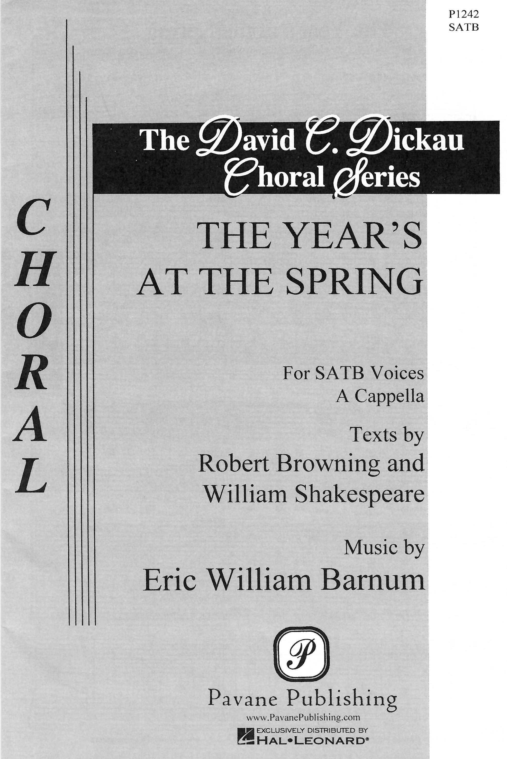 The Year's At The Spring - SATB - Choral Score - Pavane Publishing