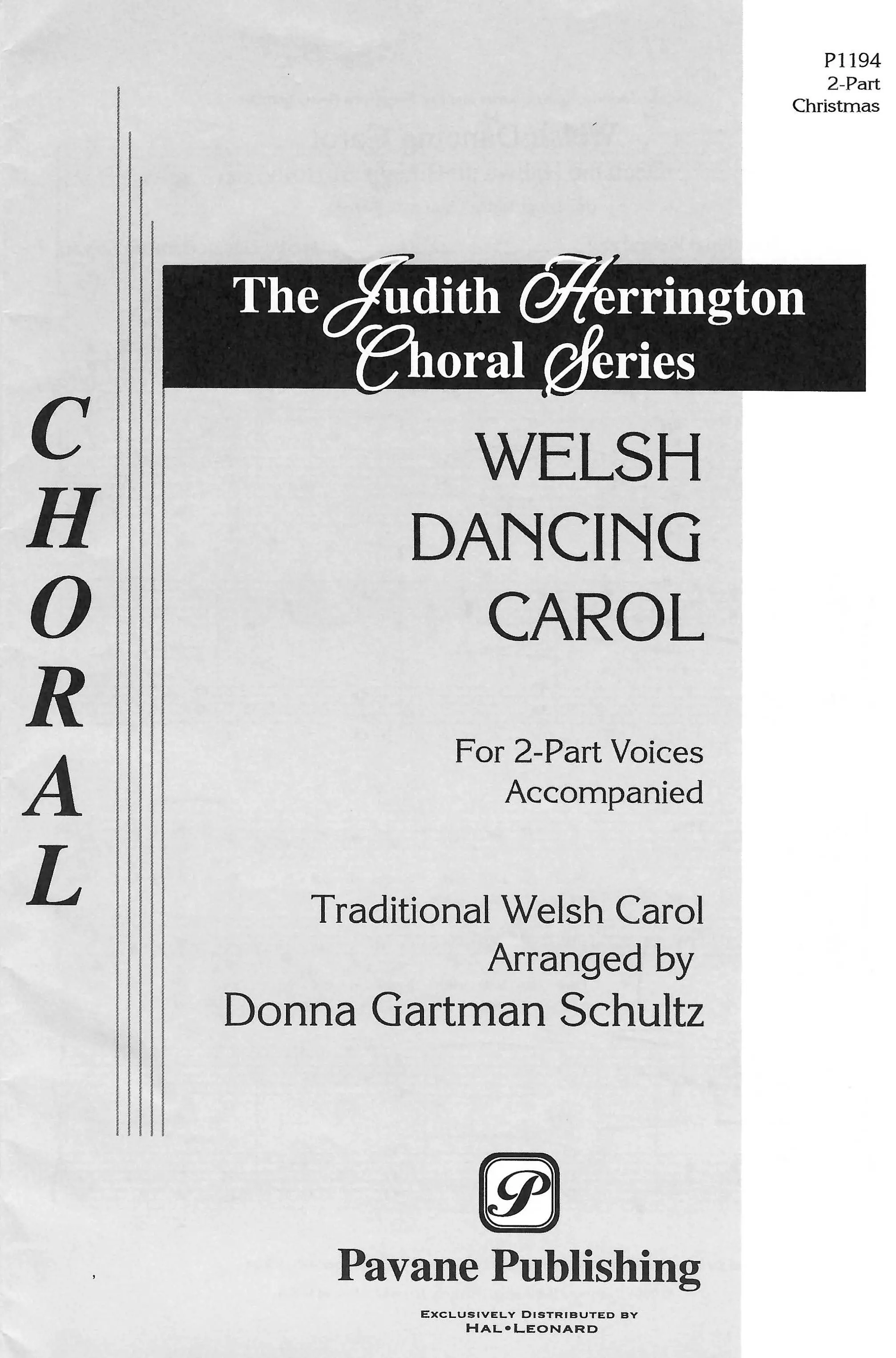 Welsh Dancing Carol - 2-Part Treble - Choral Score - Pavane Publishing