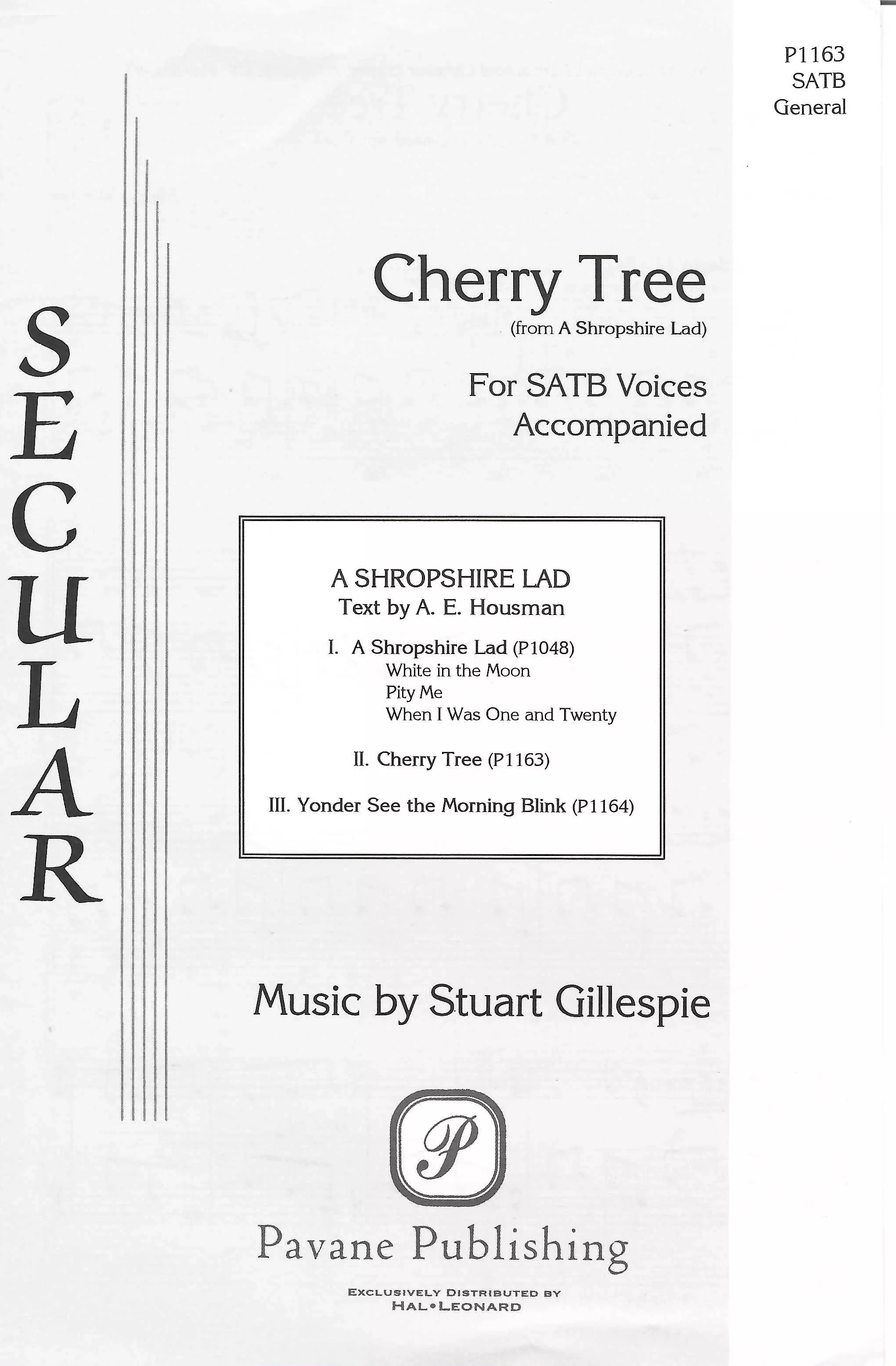 Cherry Tree - SATB - Choral Score - Pavane Publishing