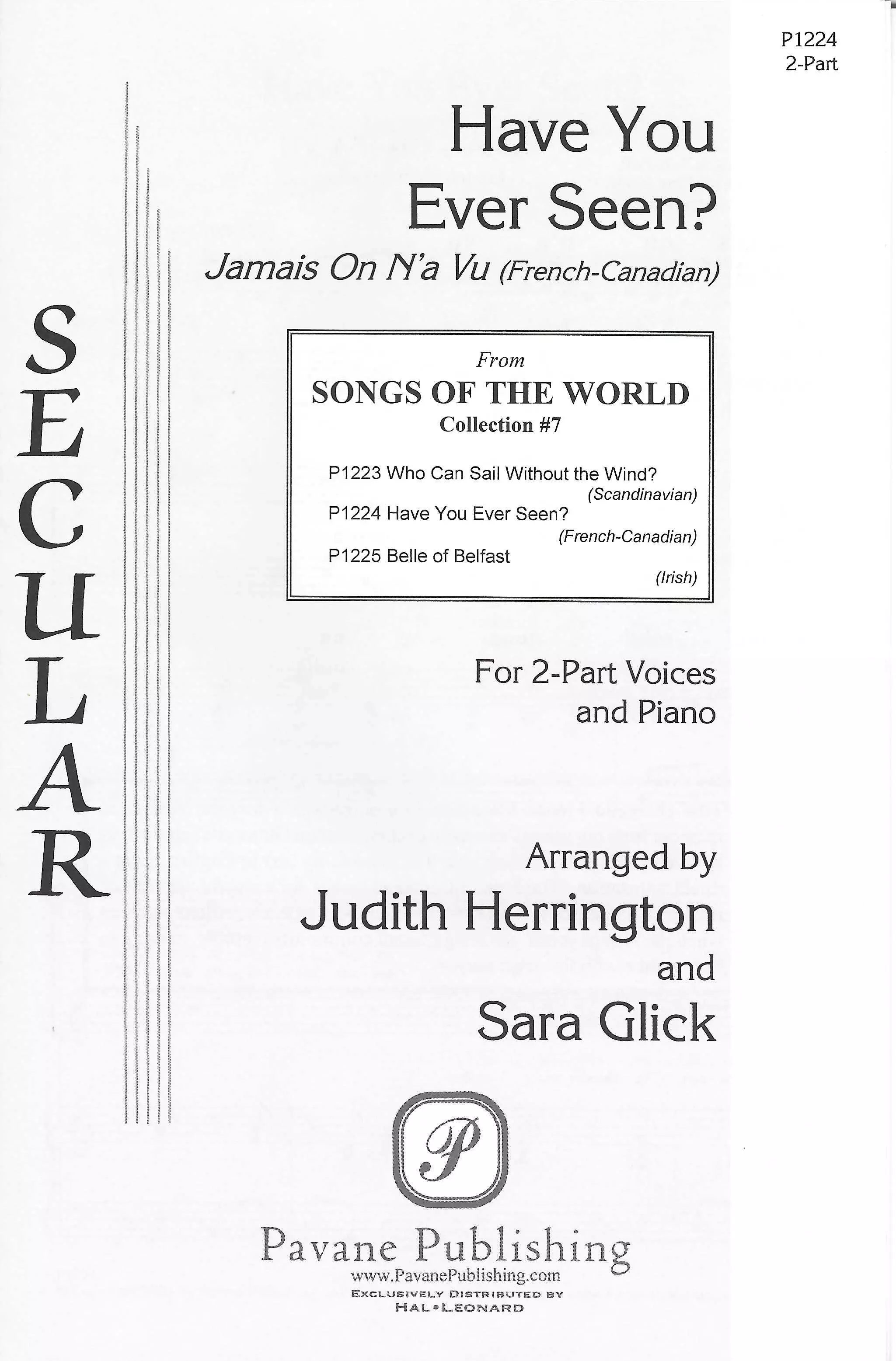 French-Canadian Folk Song - Pavane Publishing