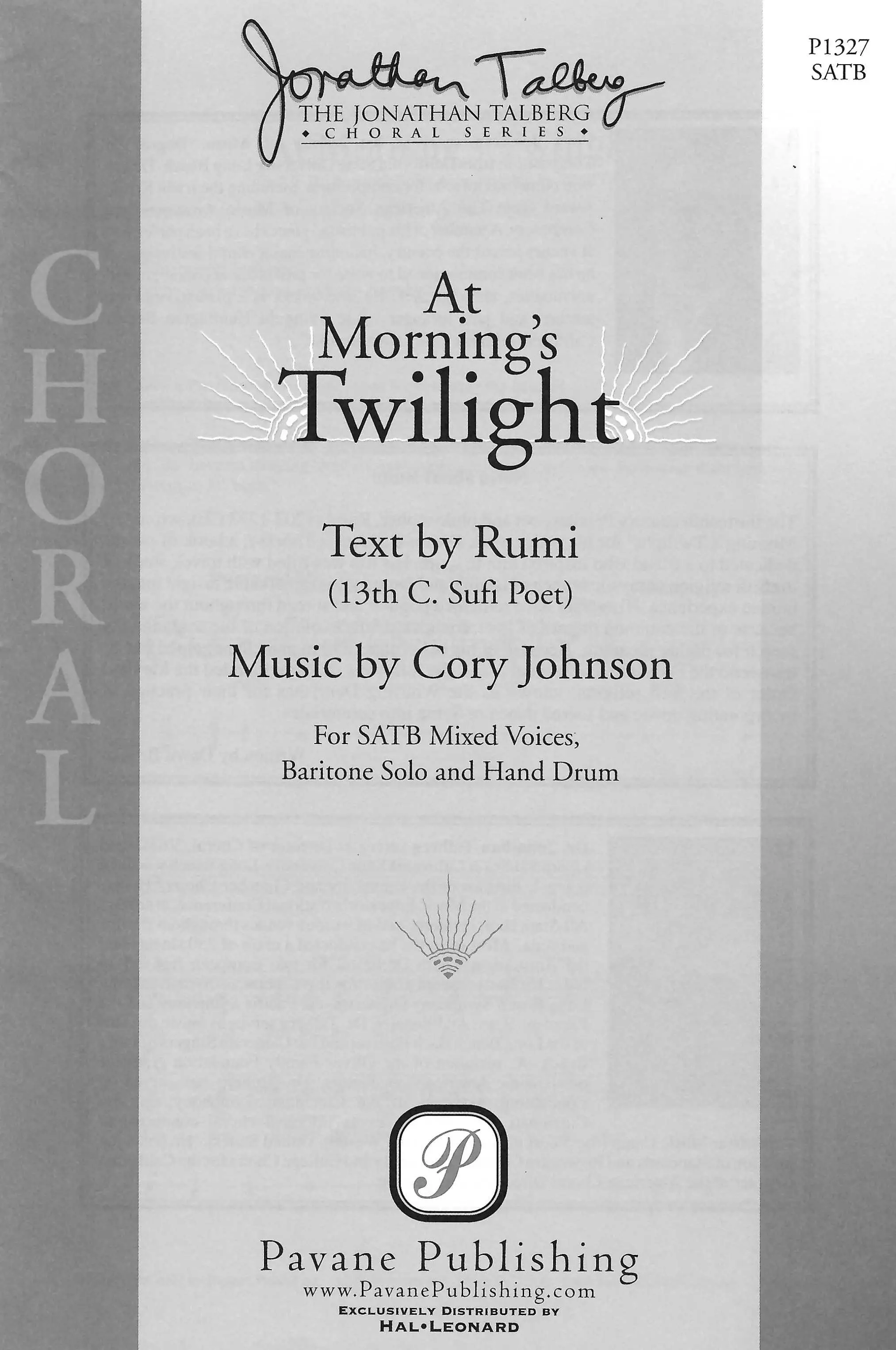 At Morning's Twilight - SATB - Choral Score - Pavane Publishing