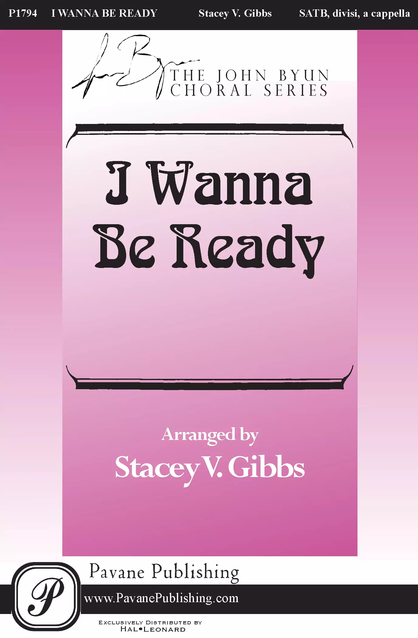 I Wanna Be Ready - SATB - Choral Score - Pavane Publishing