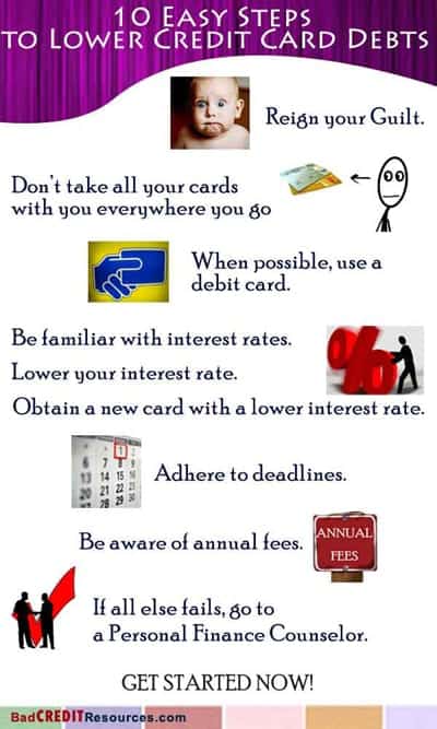 10 Easy Steps to Lower Credit Card Debt