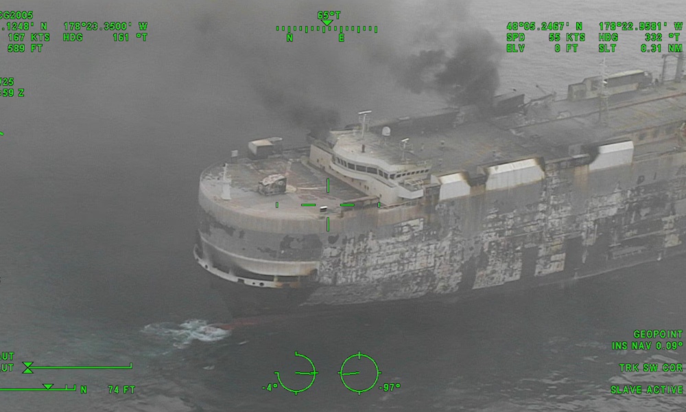 Fire-damaged Morning Midas car carrier sinks - International News | Greece