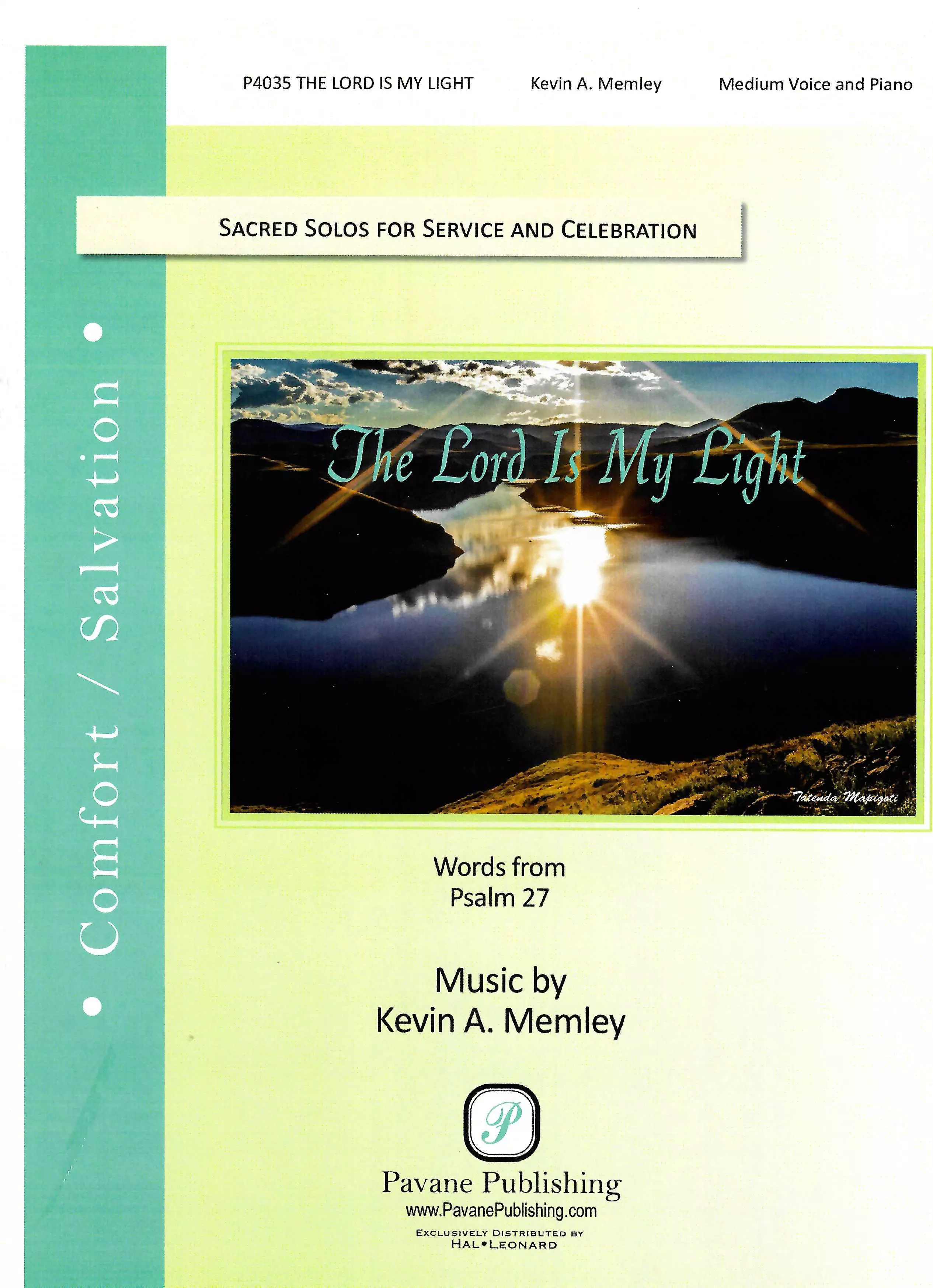 The Lord Is My Light - Solo Voice - Solo Score - Pavane Publishing