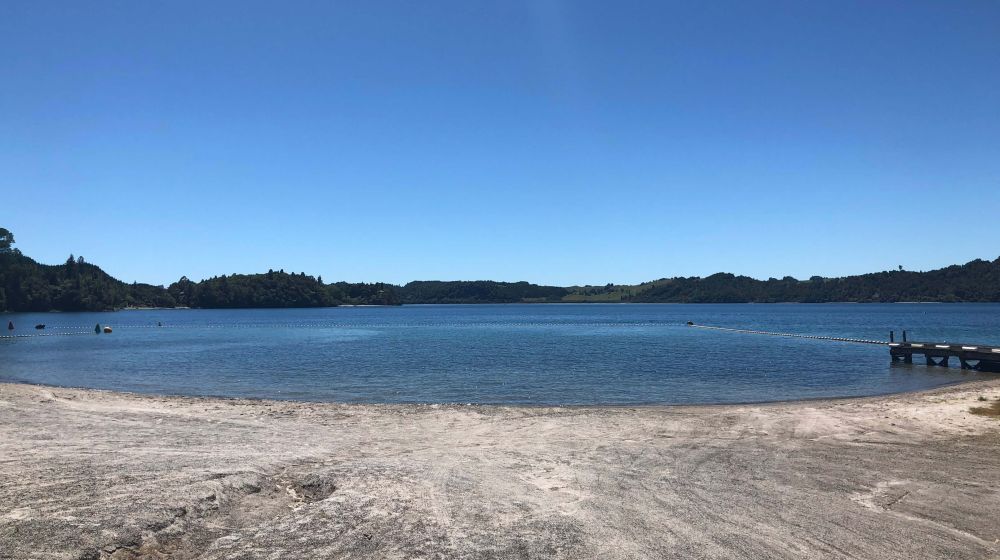 Lake Rotoma, Winter shoreline areas between landmarks... on NiceFish