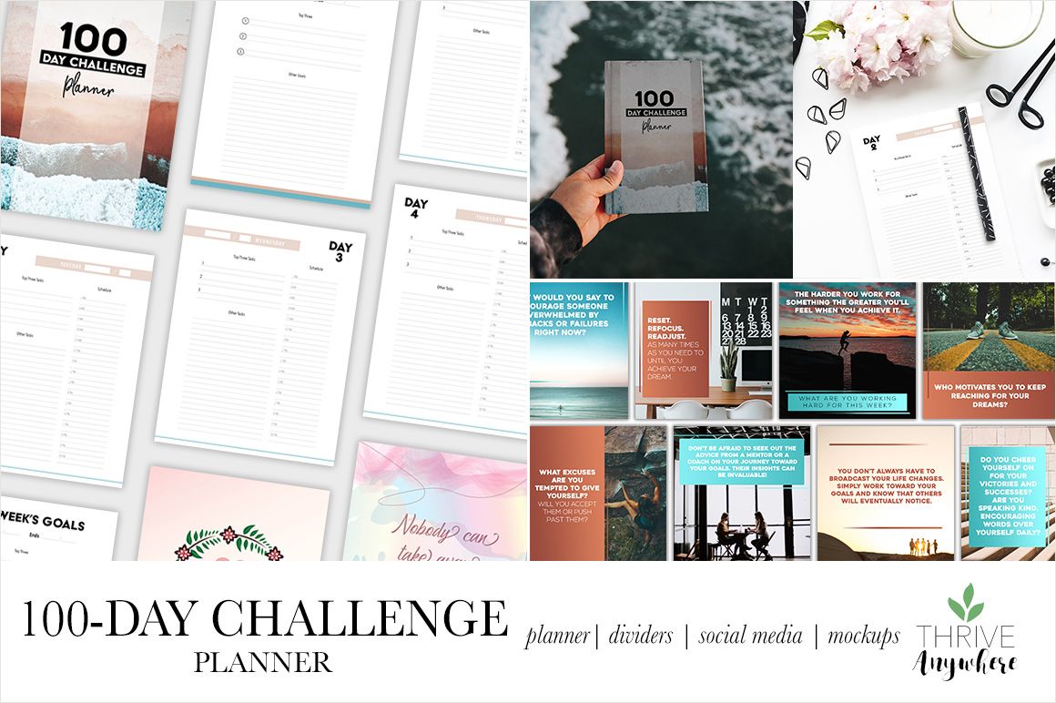 100 Day Challenge Planner | Thrive Anywhere