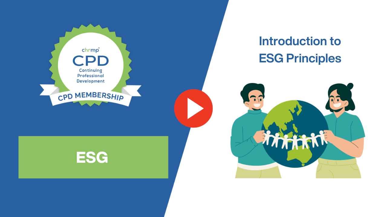 Introduction to ESG Principles - CHRMP Membership