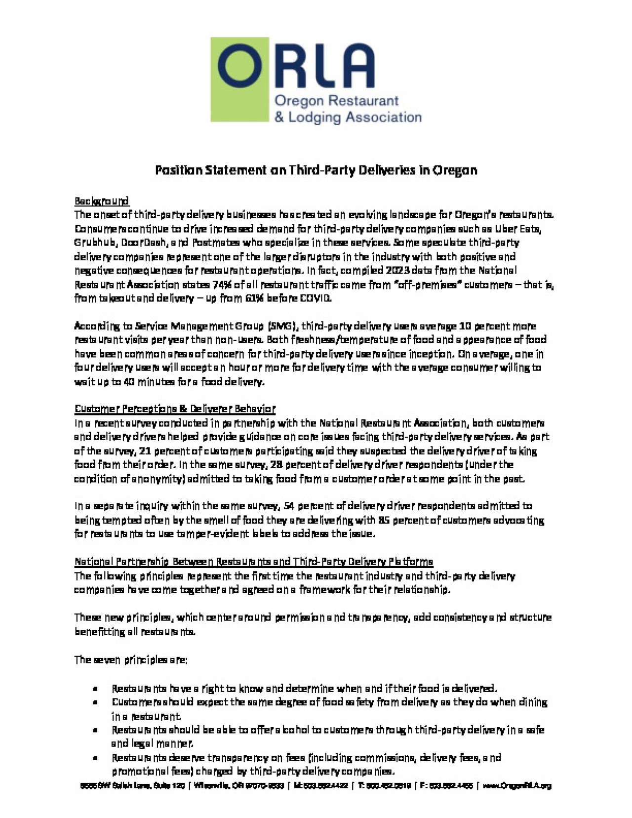 ORLA position - Third Party Deliveries_updated012125