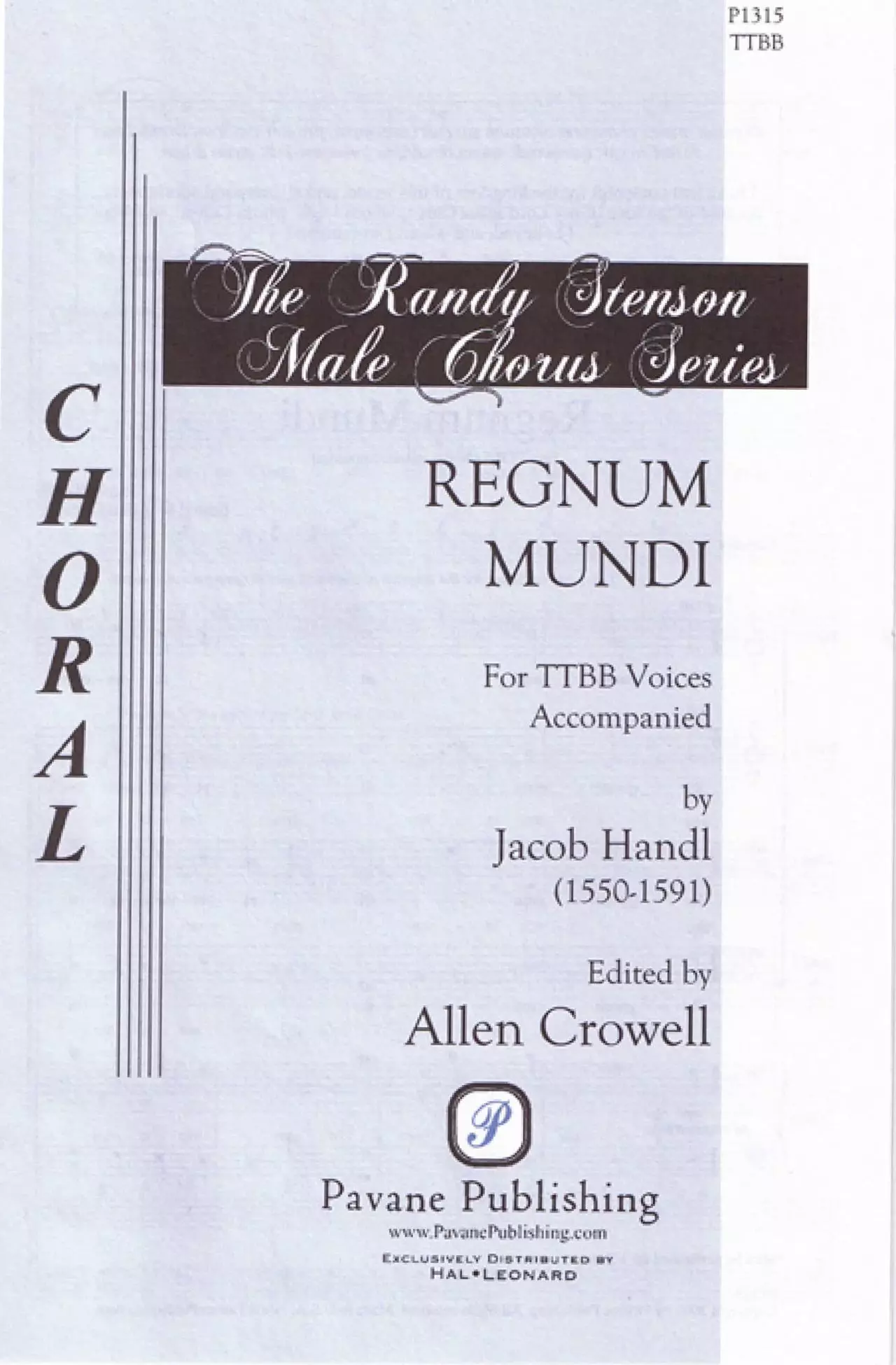 Regnum Mundi - TB/TTB/TBB/TTBB - Choral Score - Pavane Publishing