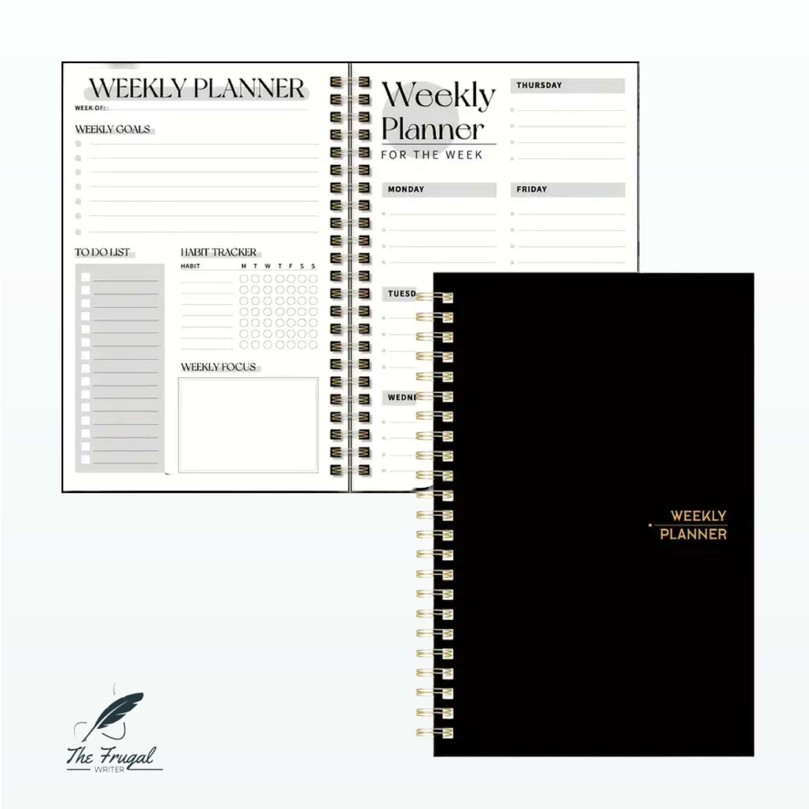 Planner Weekly And Daily Notebook Spiral Day Plan - The Frugal Writer
