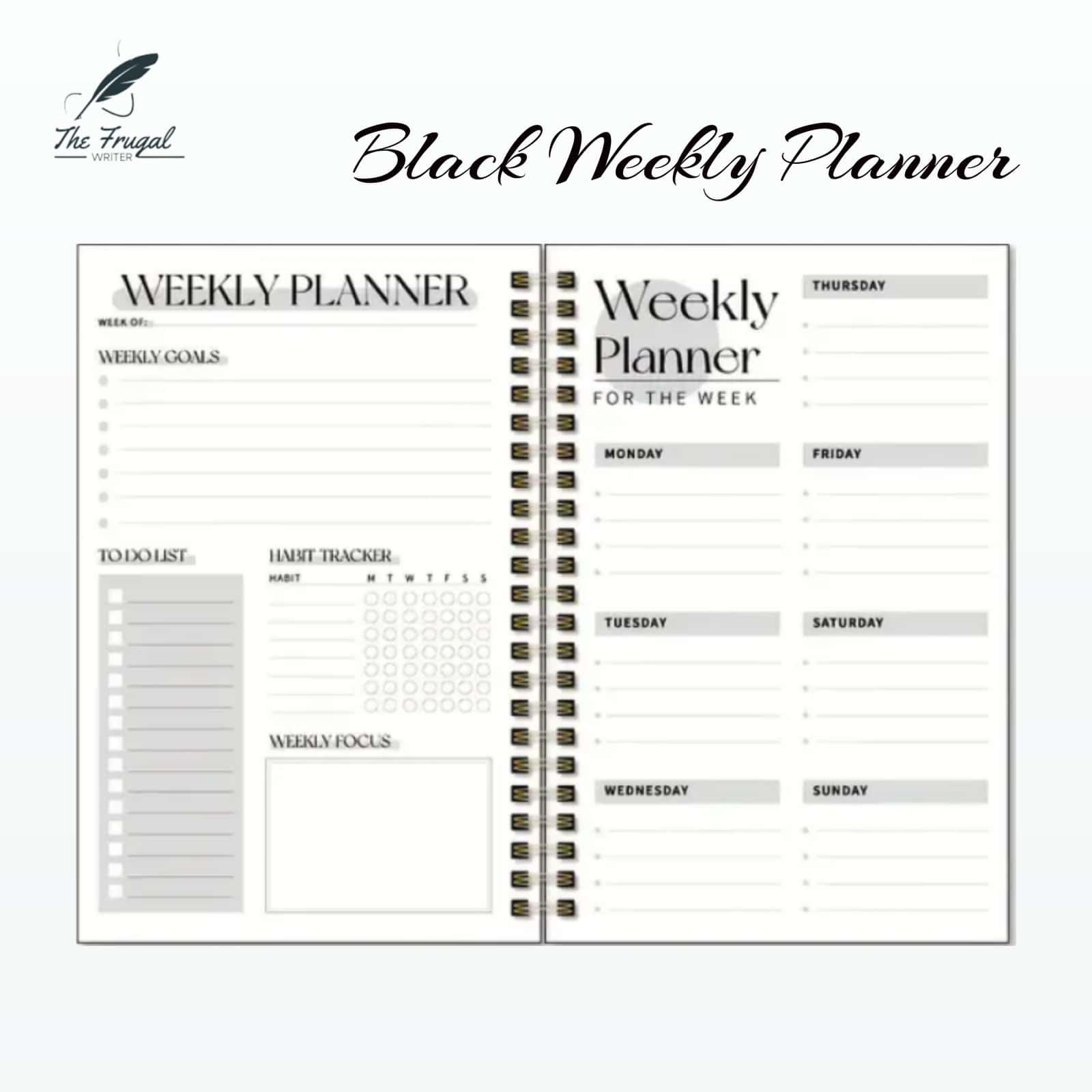 Planner Weekly And Daily Notebook Spiral Day Plan - The Frugal Writer