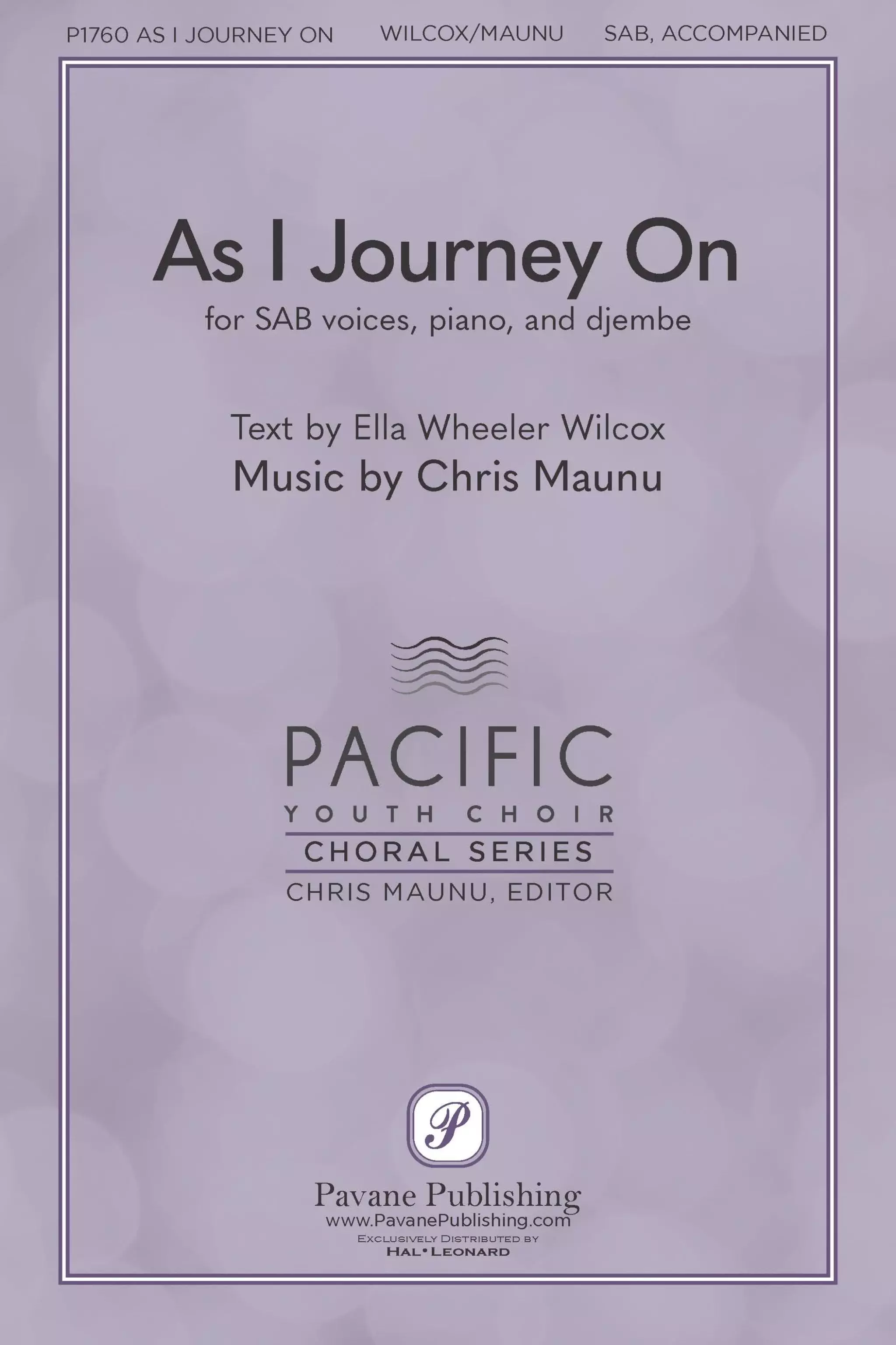 As I Journey On - SAB - Choral Score - Pavane Publishing