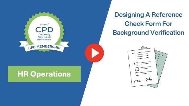 Designing a Reference check form for Background verification - CHRMP ...
