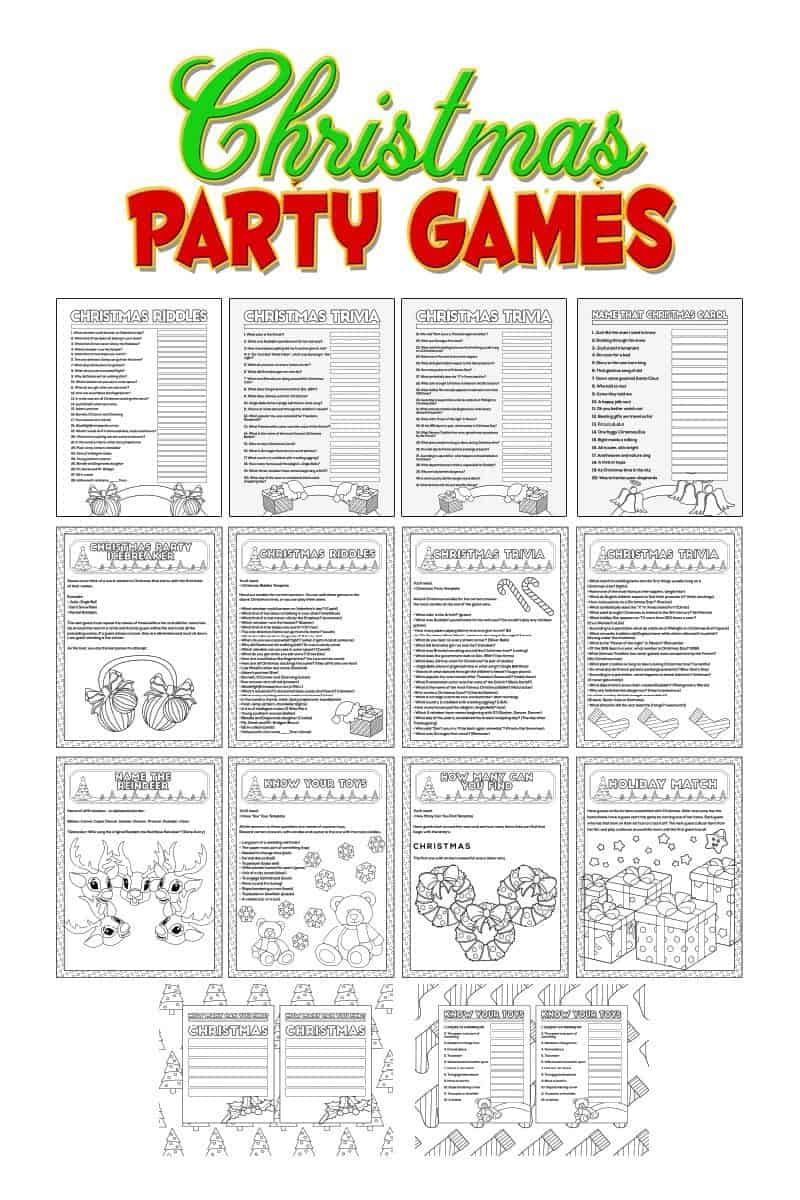 Christmas Party Games Coloring Designs - Thrive Anywhere